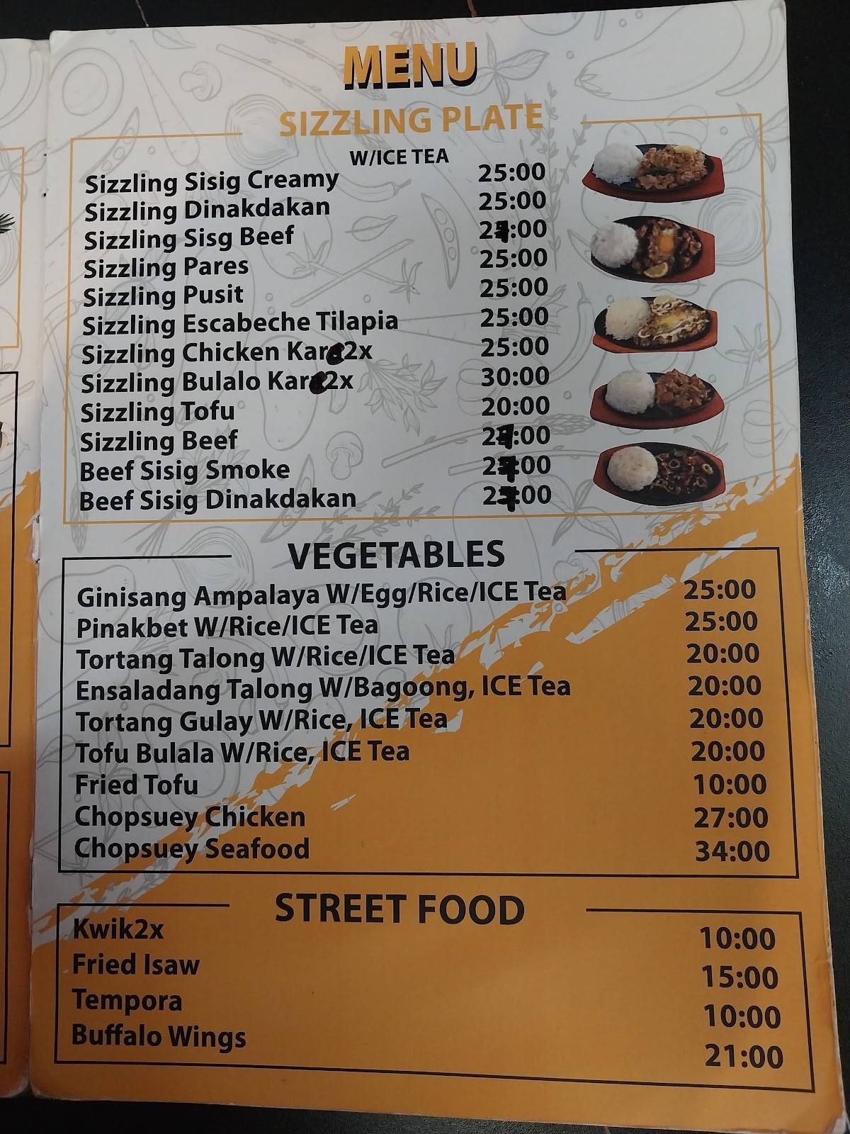 Menu at Pinoy Zone Restaurant, Abu Dhabi