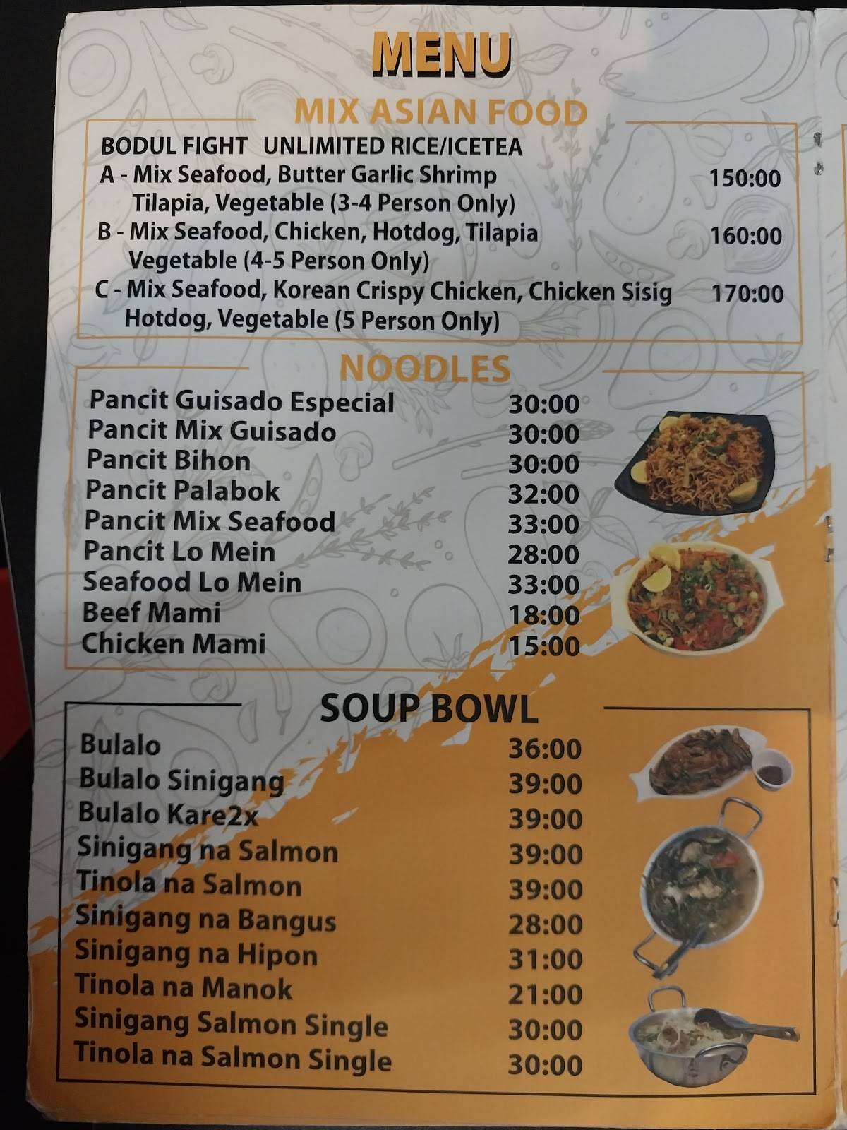 Menu at Pinoy Zone Restaurant, Abu Dhabi