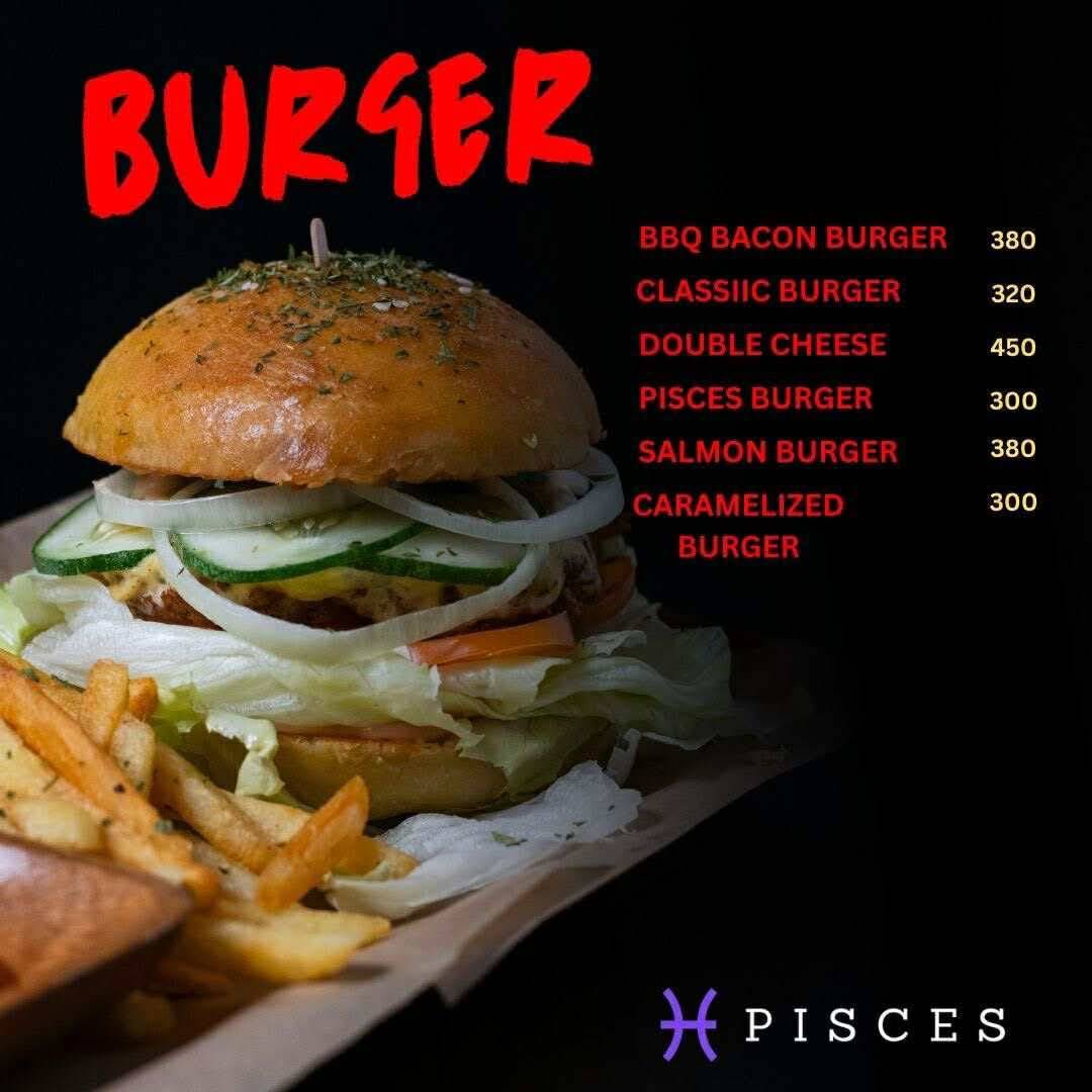Menu at Pisces Restaurant and Bar, Panglao