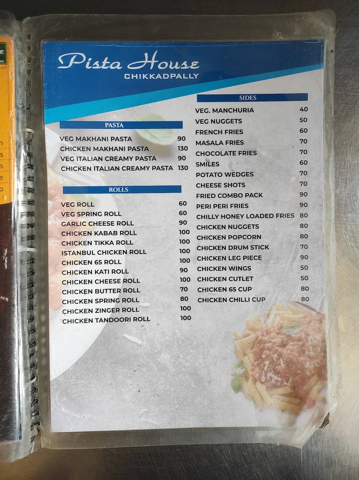 Menu at Pista House Chikkadpally, Hyderabad, 1-8-522