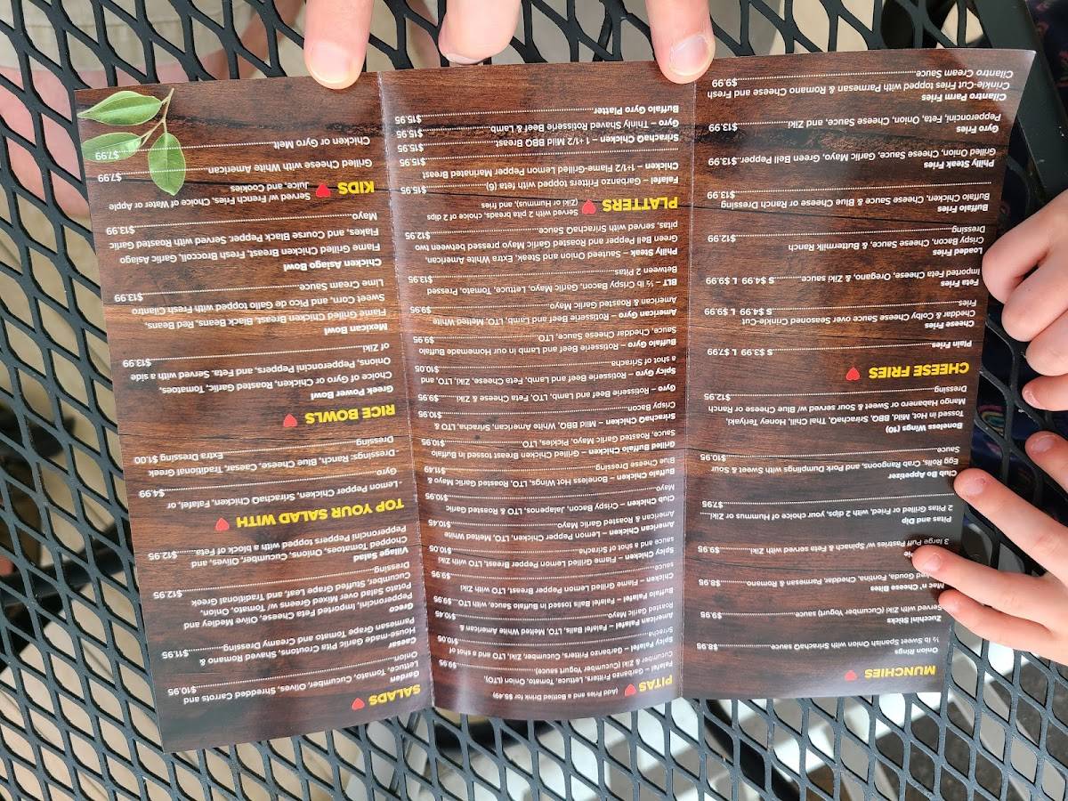 Menu at Pitaluv restaurant, Spring Hill