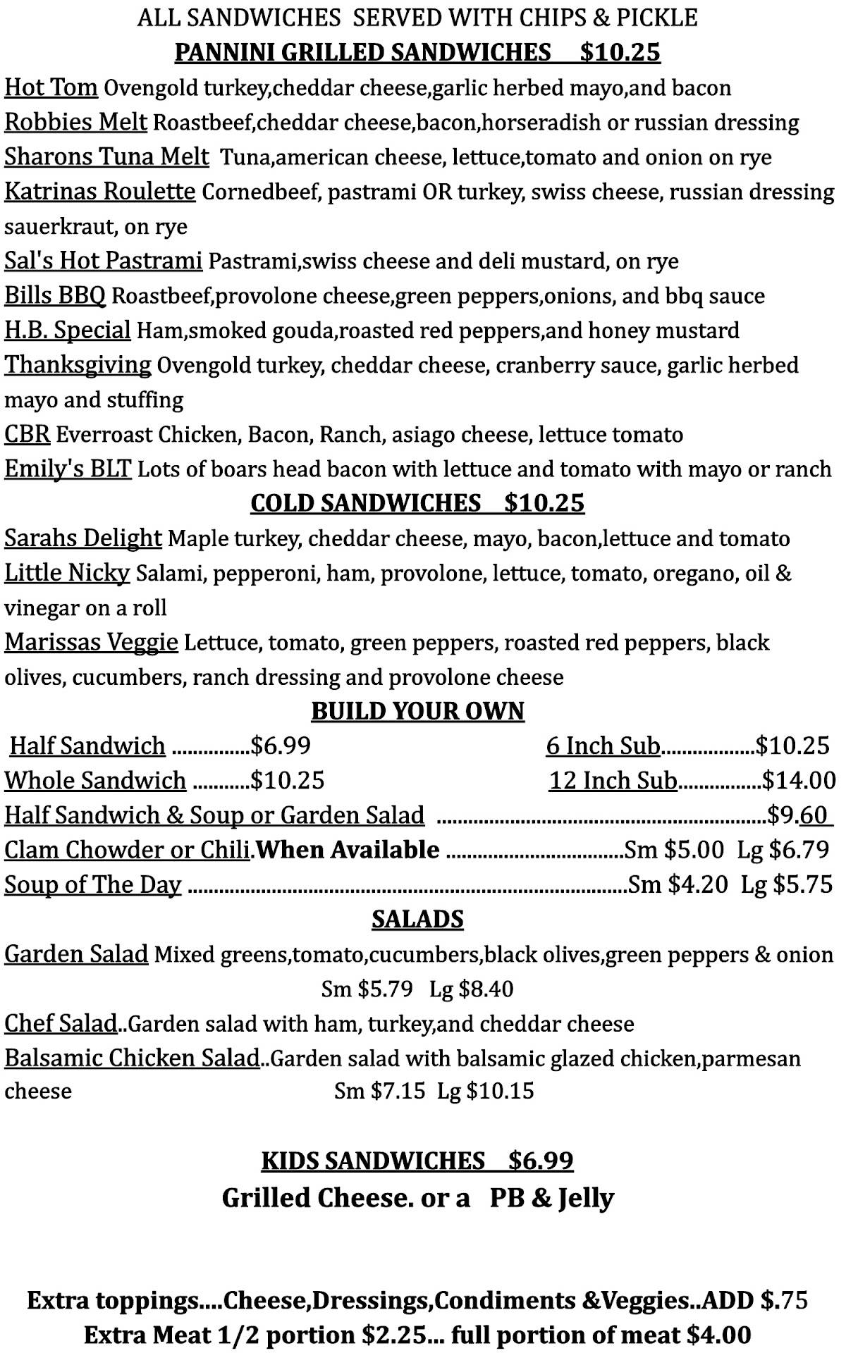 Menu at Sarah's Cheesecake & Cafe, Pittsfield, 180 Elm St G