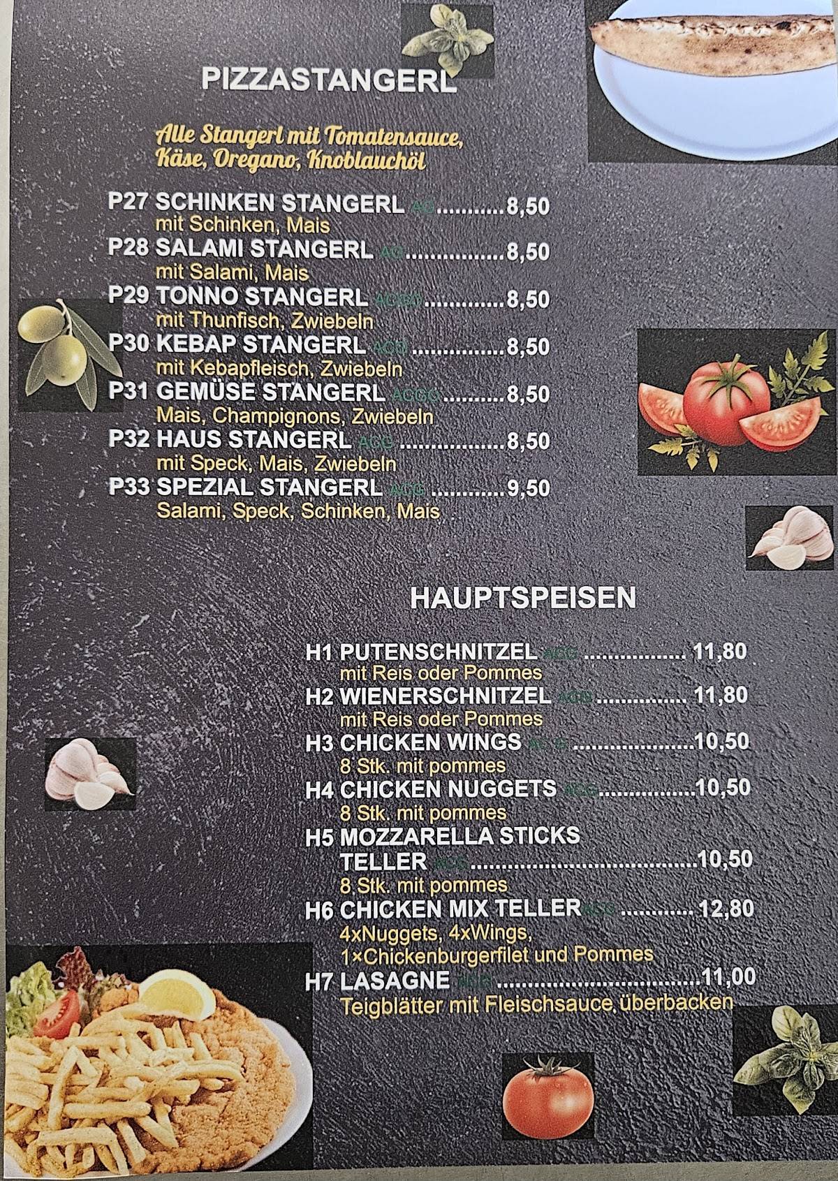 Speisekarte von Pizza Burg, Riegersburg