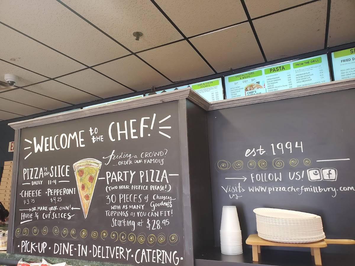 Menu at Pizza Chef pizzeria, Millbury