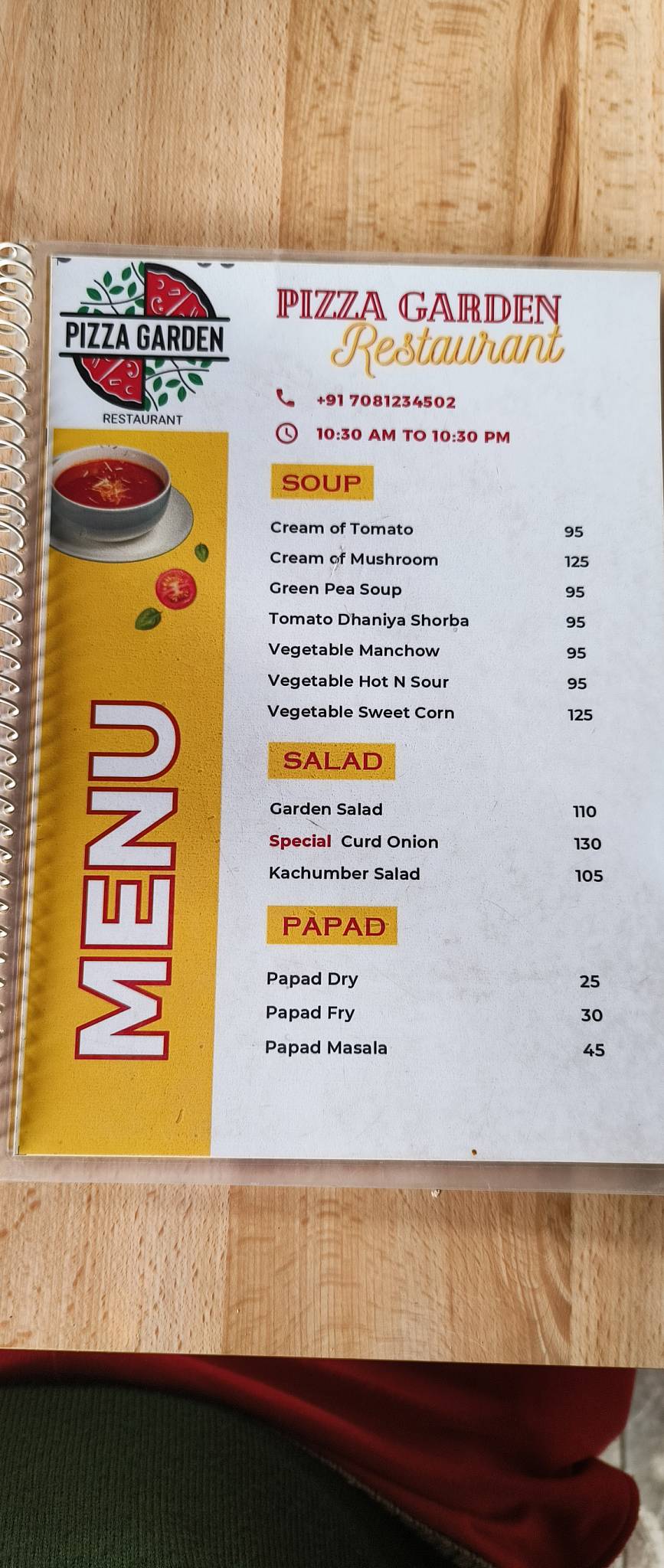 Menu at Pizza Garden & Restaurant, Gopiganj