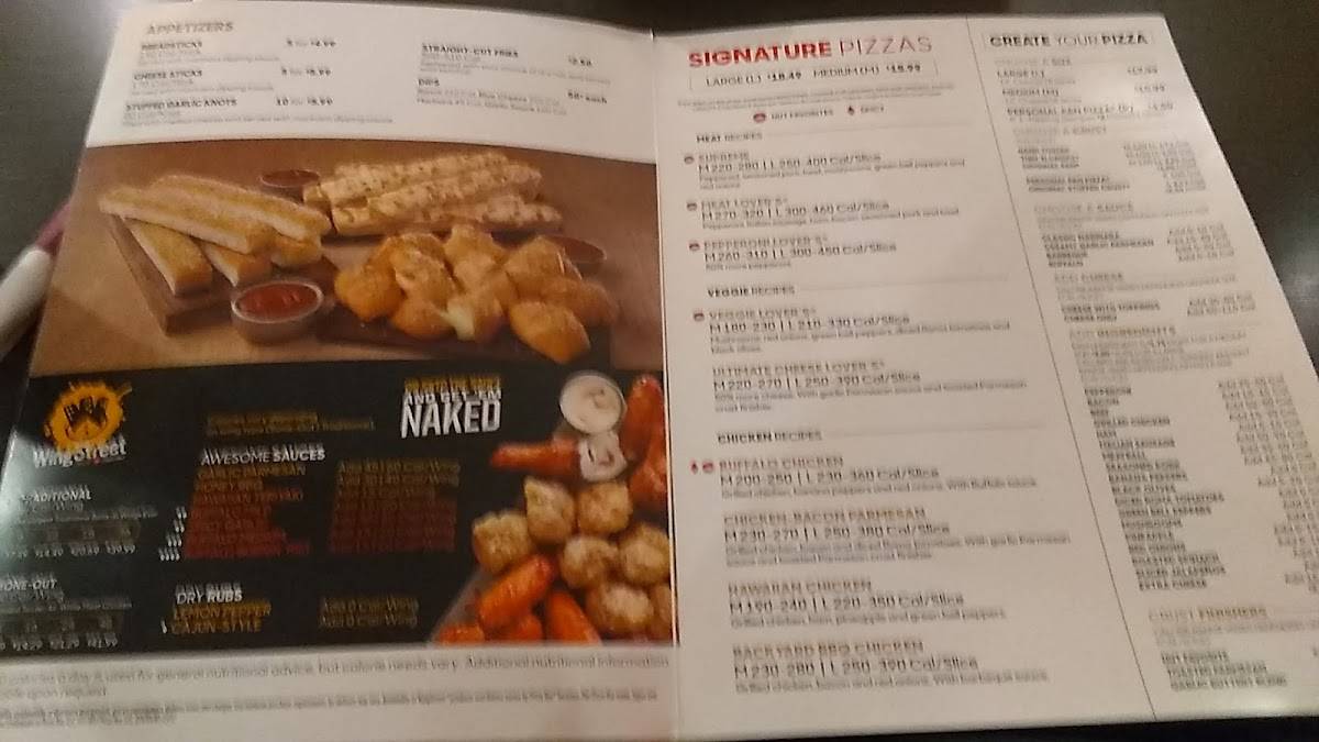 Menu at Pizza Hut pizzeria, Butler, 502 W Cunningham St