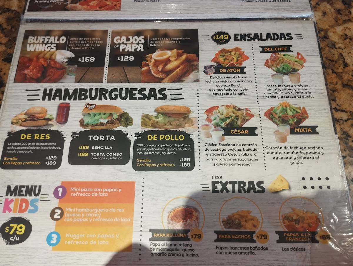 Carta del restaurante Pizza Klein, Monclova, Blvd. Francisco I. Madero