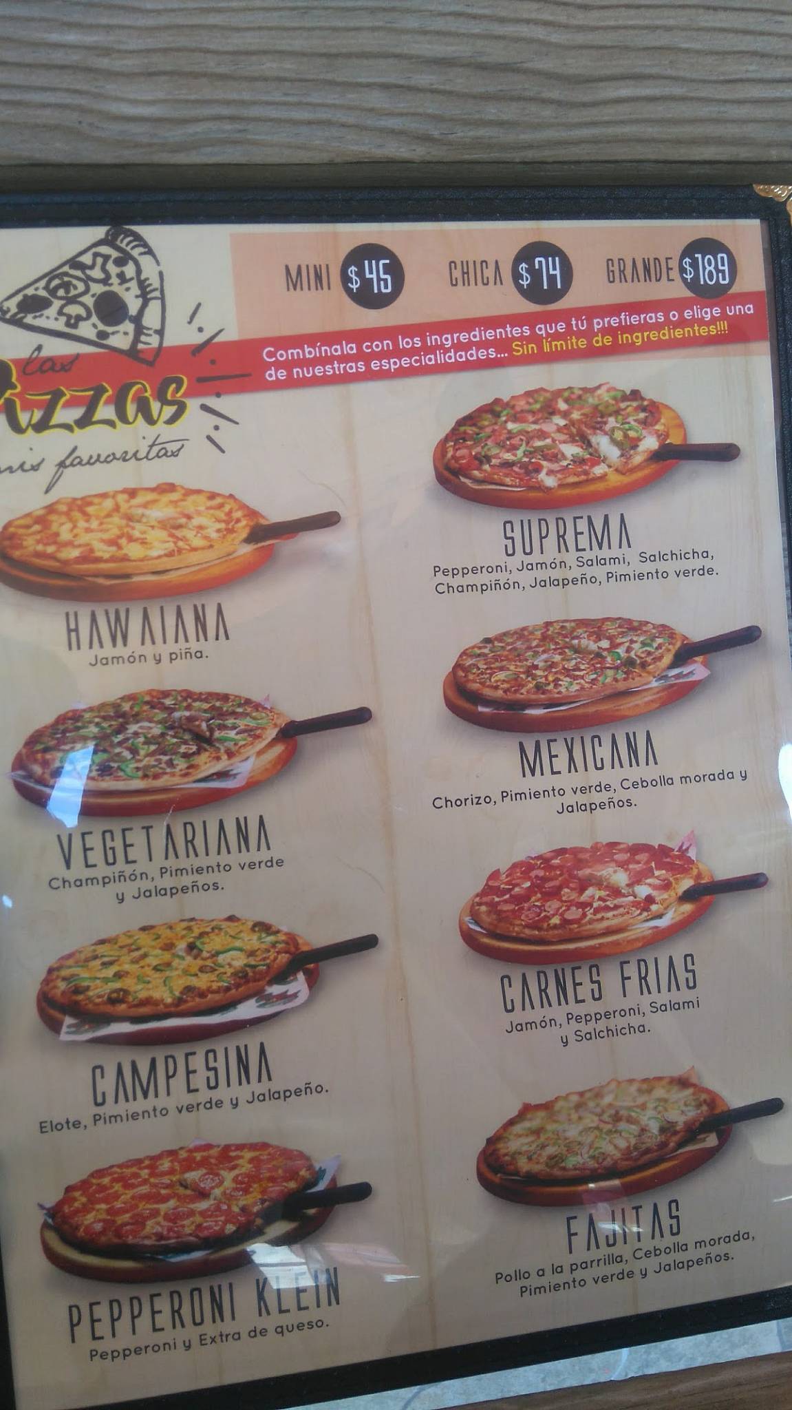 Carta del restaurante Pizza Klein, Monclova, Blvrd Benito Juárez 1116