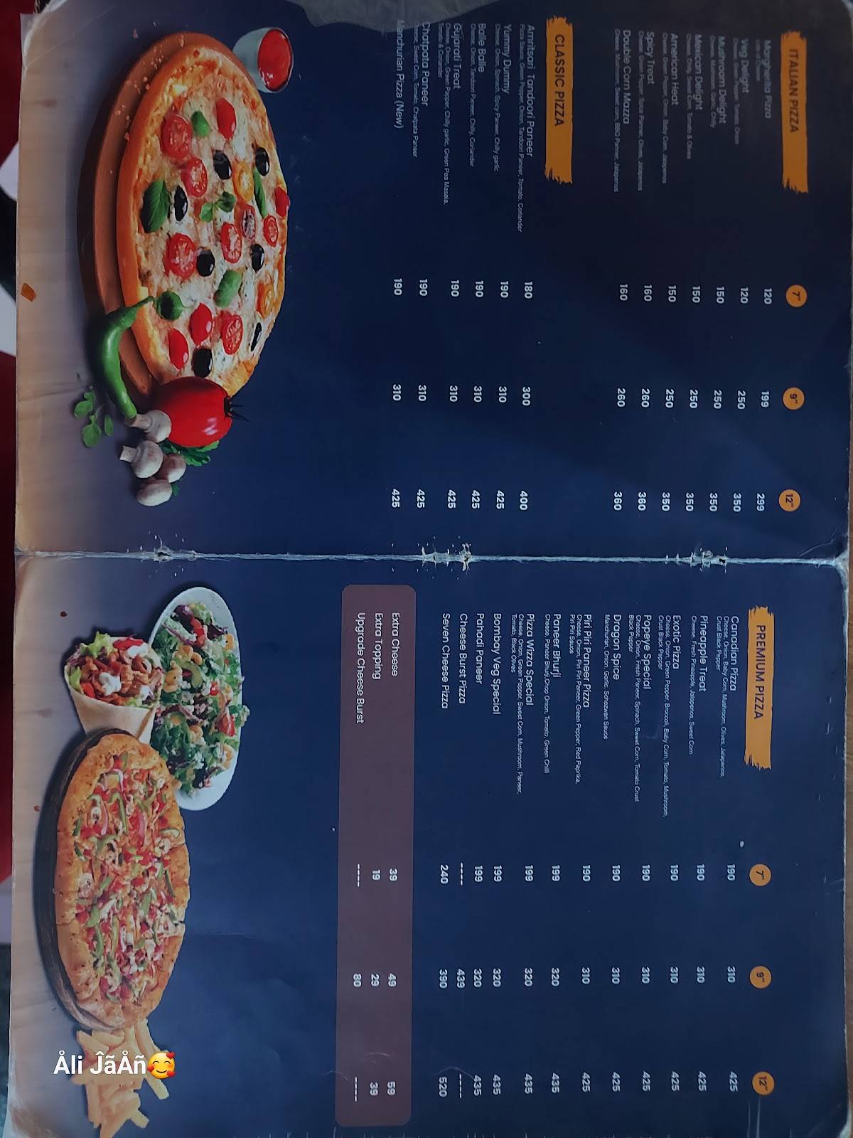 Menu at Pizza Wizza Cafe, Surat