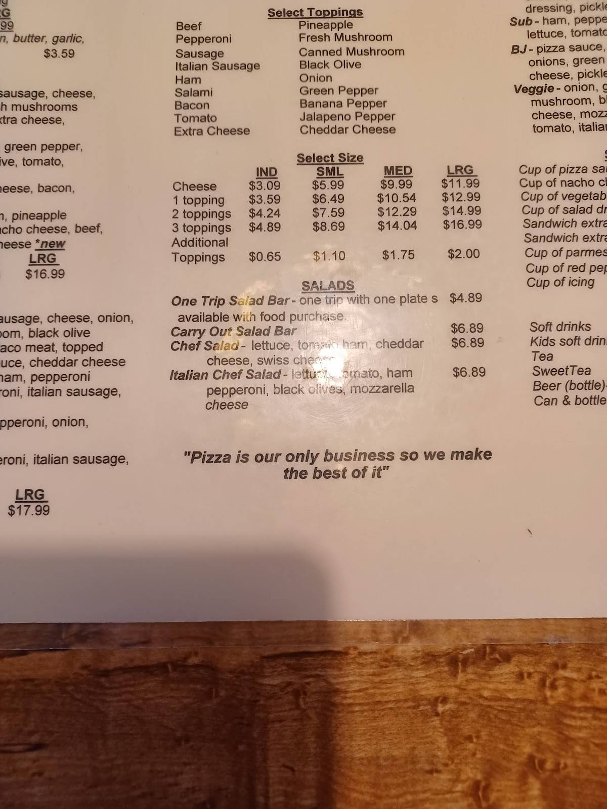 Menu at Pizza Works pizzeria, Moberly