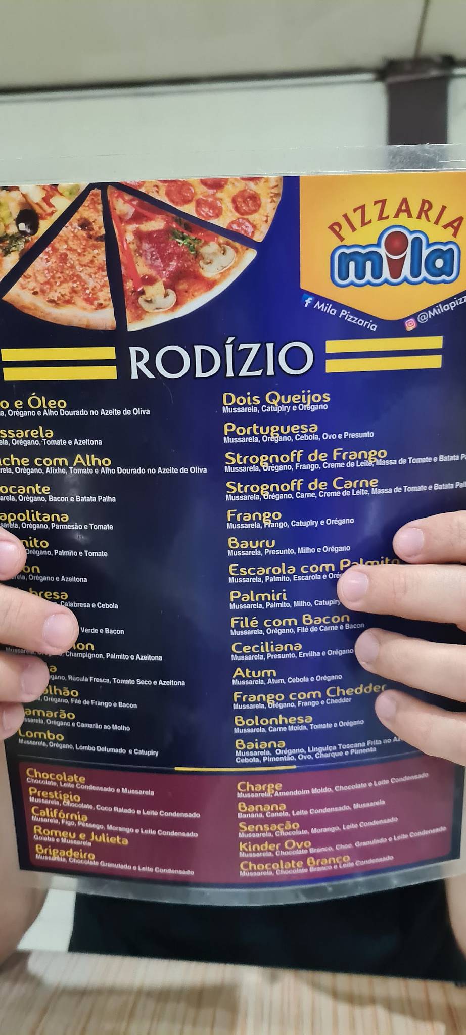 Menu em Pizzaria Mila, Maringá, Av. Guaiapó