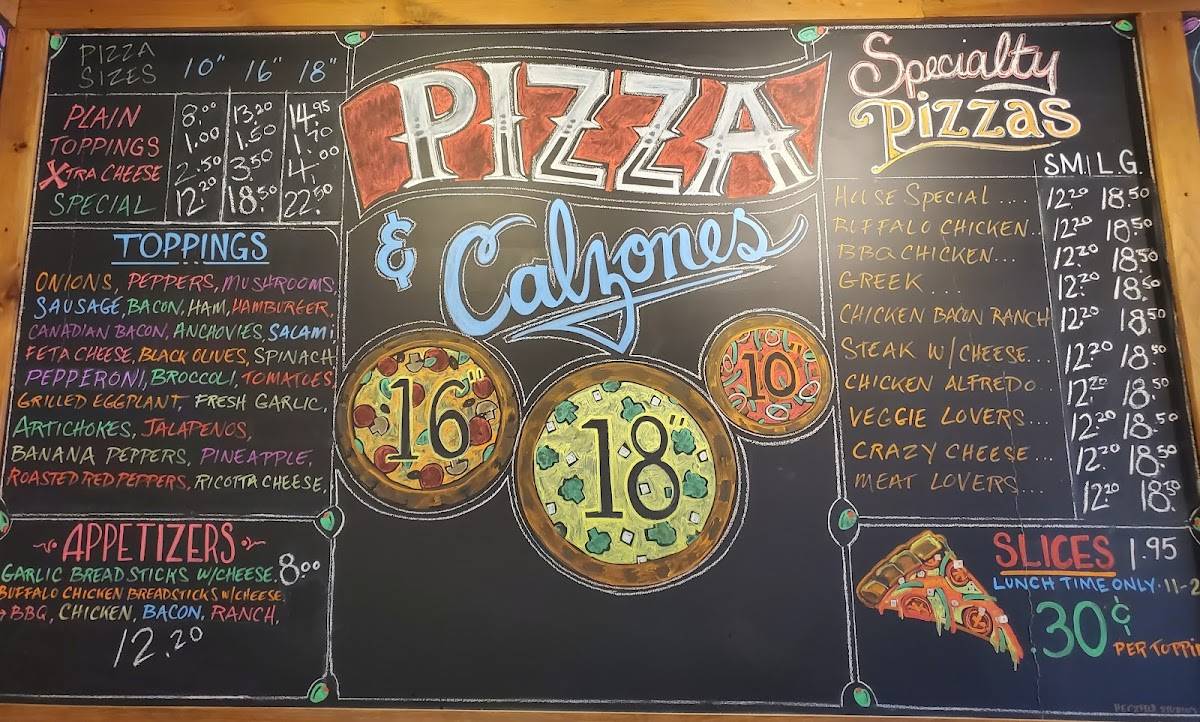 Menu at Bennington Pizza Plaza pizzeria, Bennington, 210 Northside Dr
