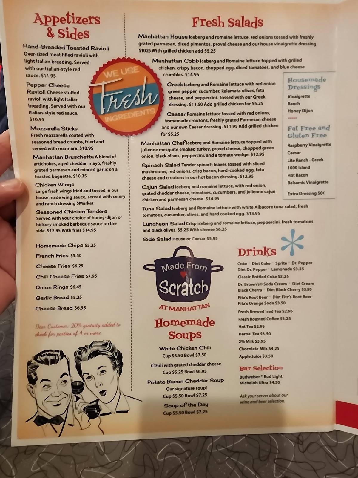 Menu at Cafe Manhattan, Clayton, 505 S Hanley Rd