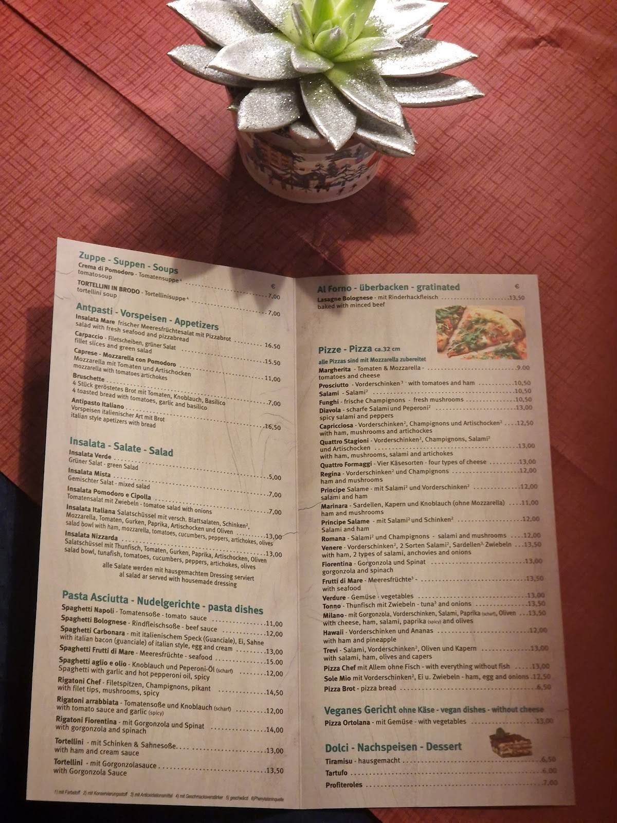 Speisekarte von Pizzeria - Da Paolo, Garmisch-Partenkirchen