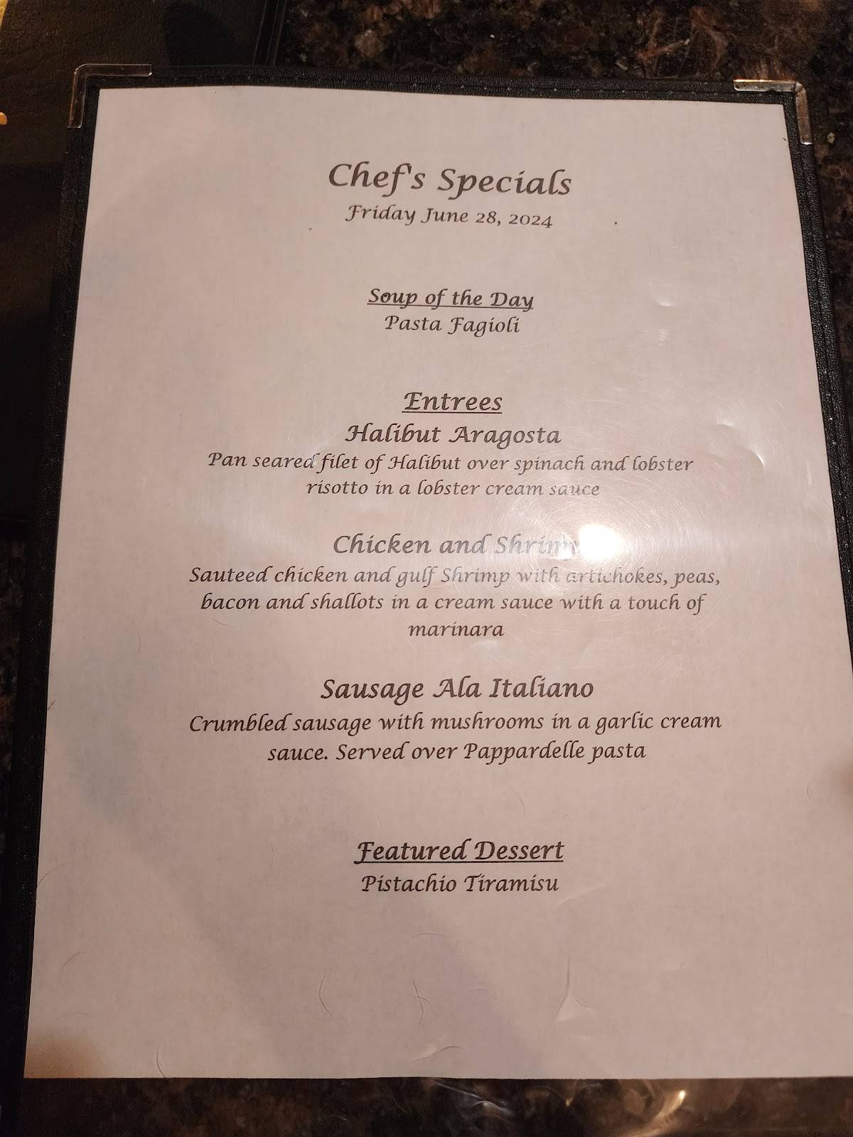 Menu at Denovellis restaurant, Rocky Hill, 944 Cromwell Ave