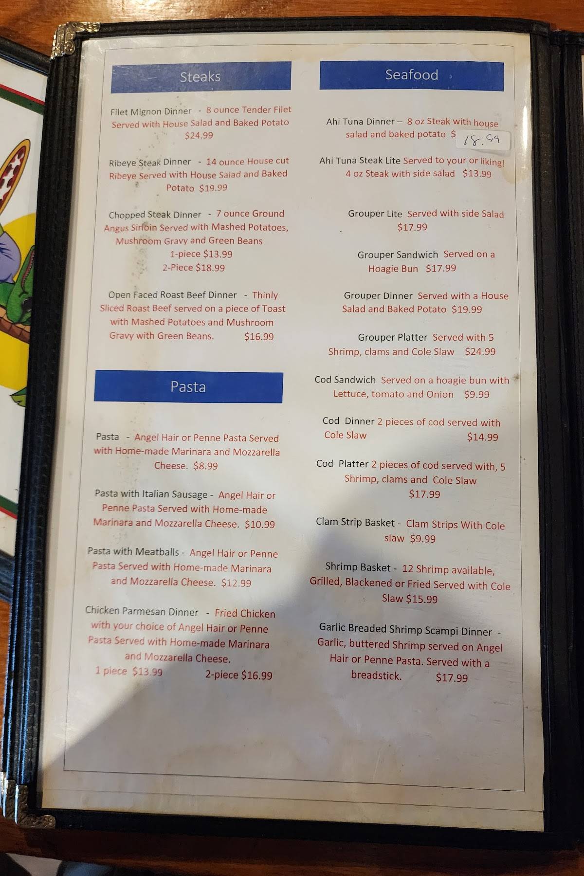 Menu at Grumpy Gators Bar & Grill, Homosassa