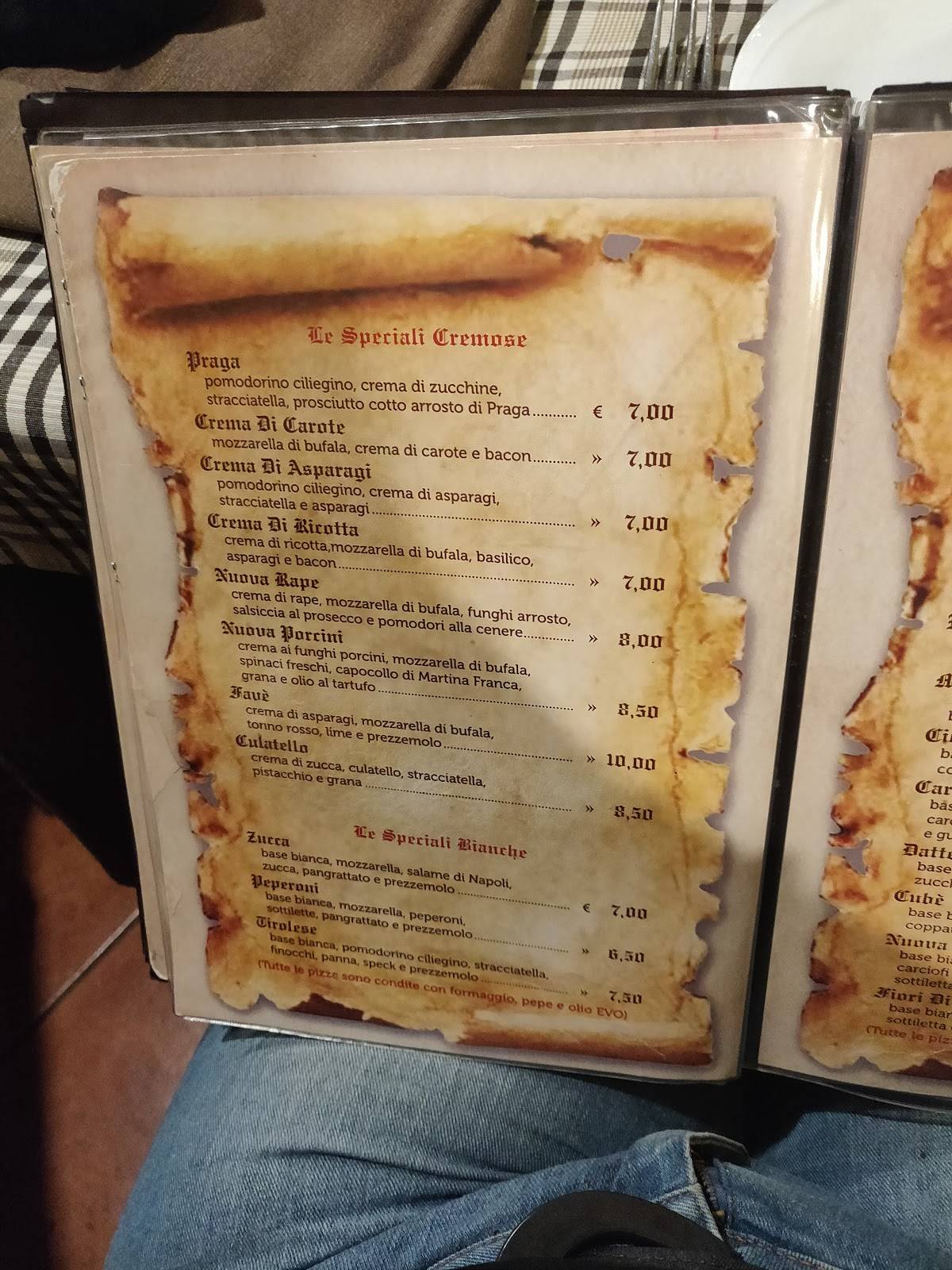 Menu da La Tana pizzeria, Bari