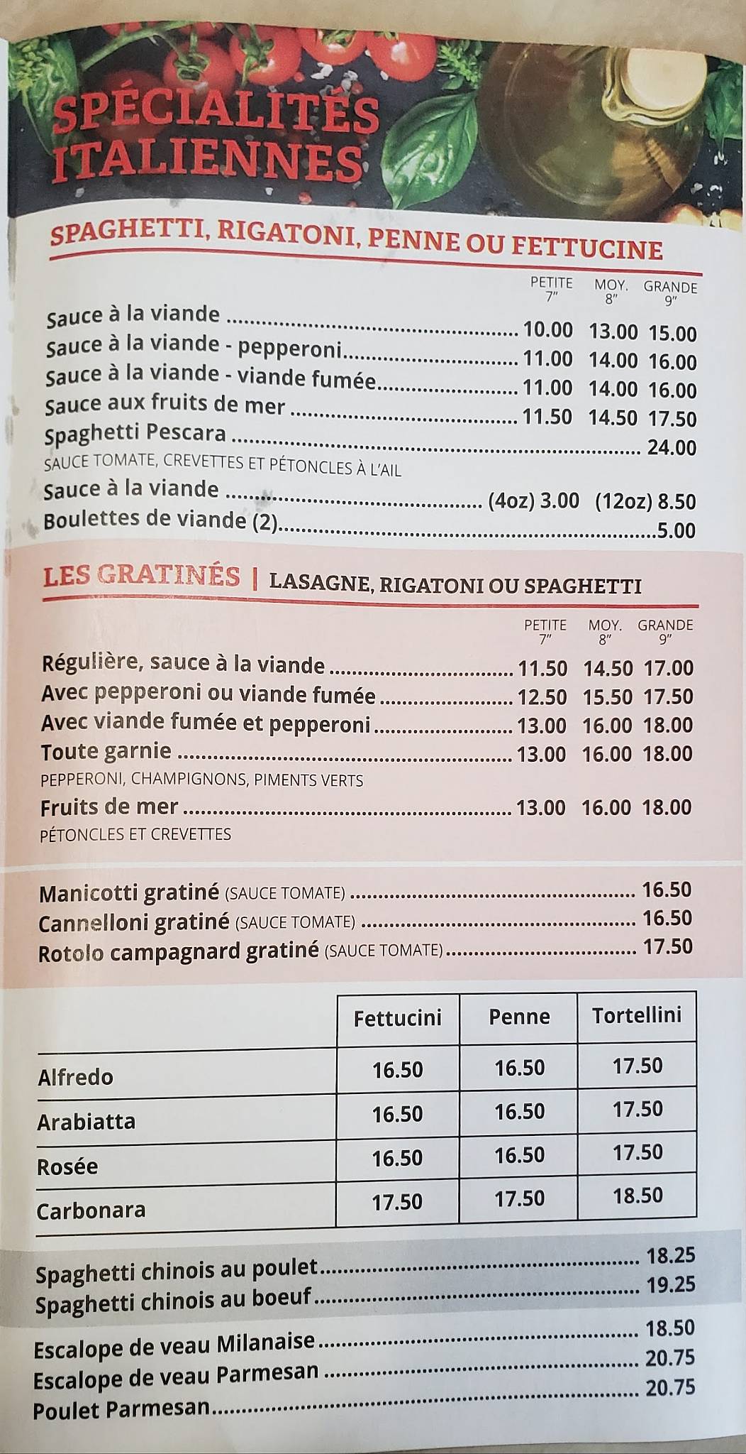 Menu au Pizza Repentigny pizzeria, Repentigny, 334 Rue Notre-Dame