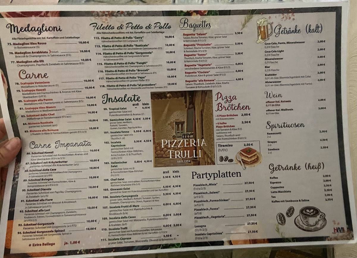 Speisekarte von Pizzeria Trulli, Bochum, Castroper Str. 238