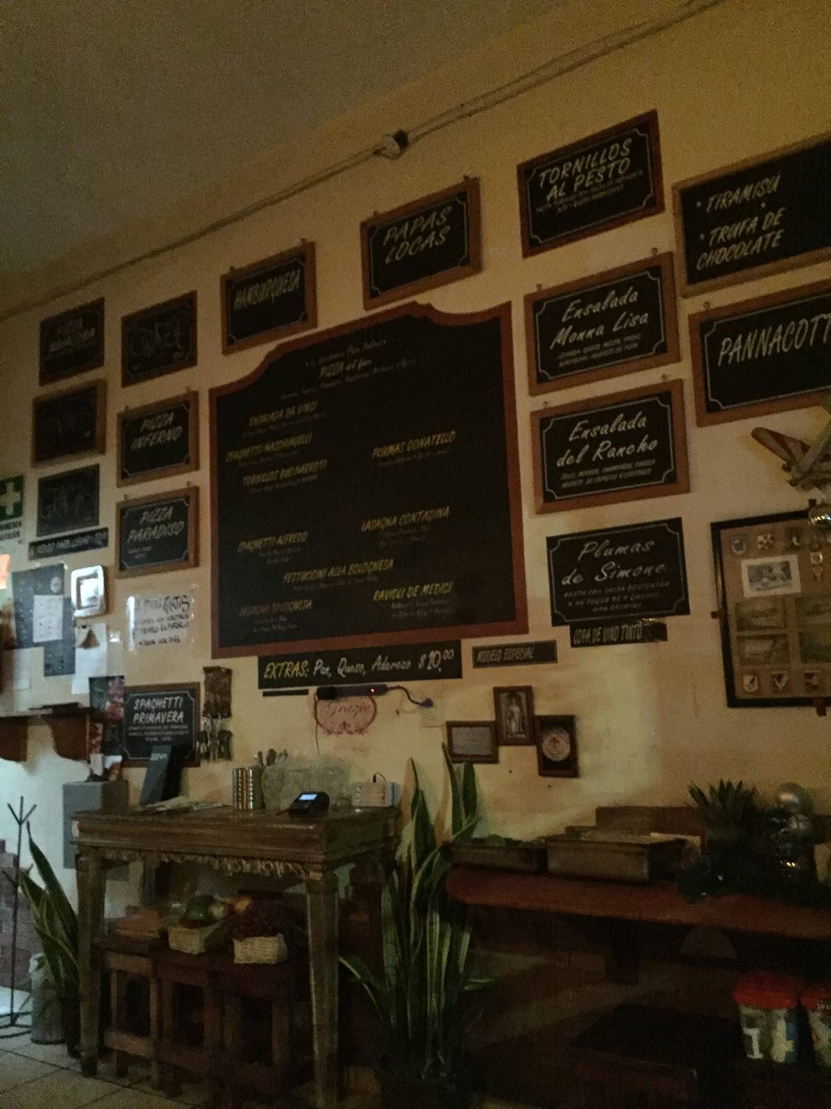 Carta de pizzería il Fiore, Guadalajara