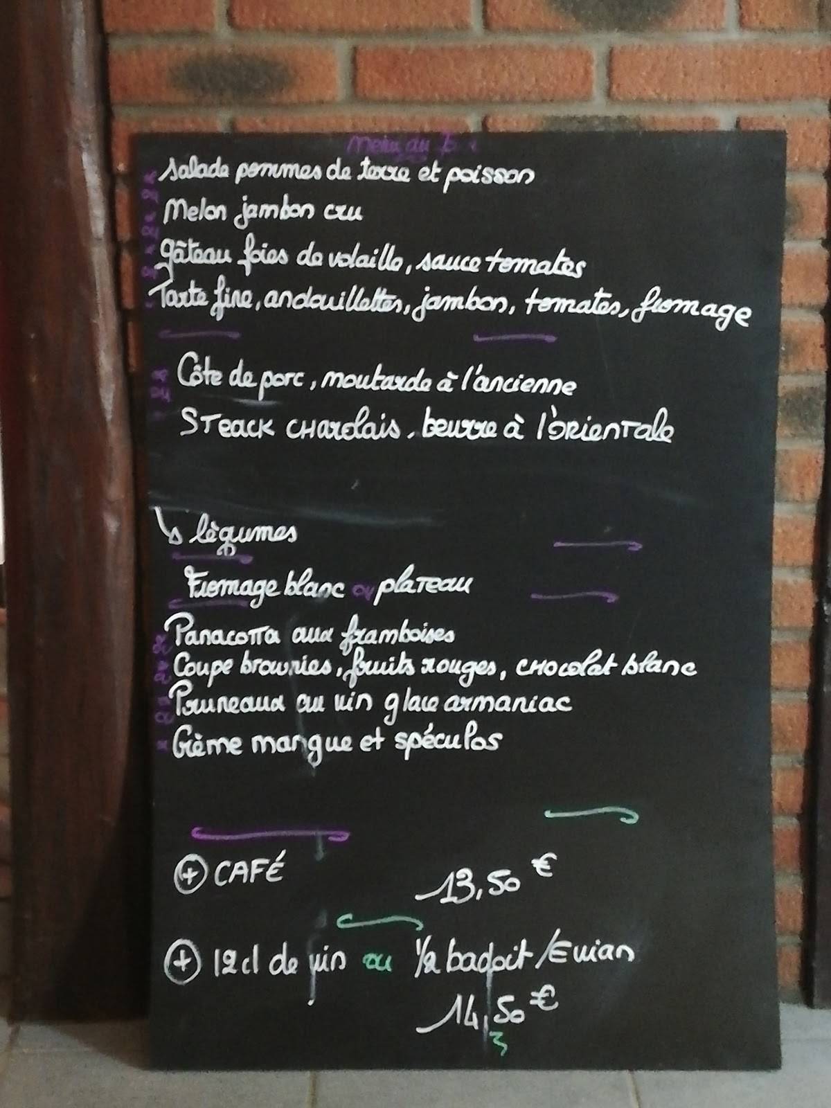 Menu au Plaisir Des Sens restaurant, Chemilly
