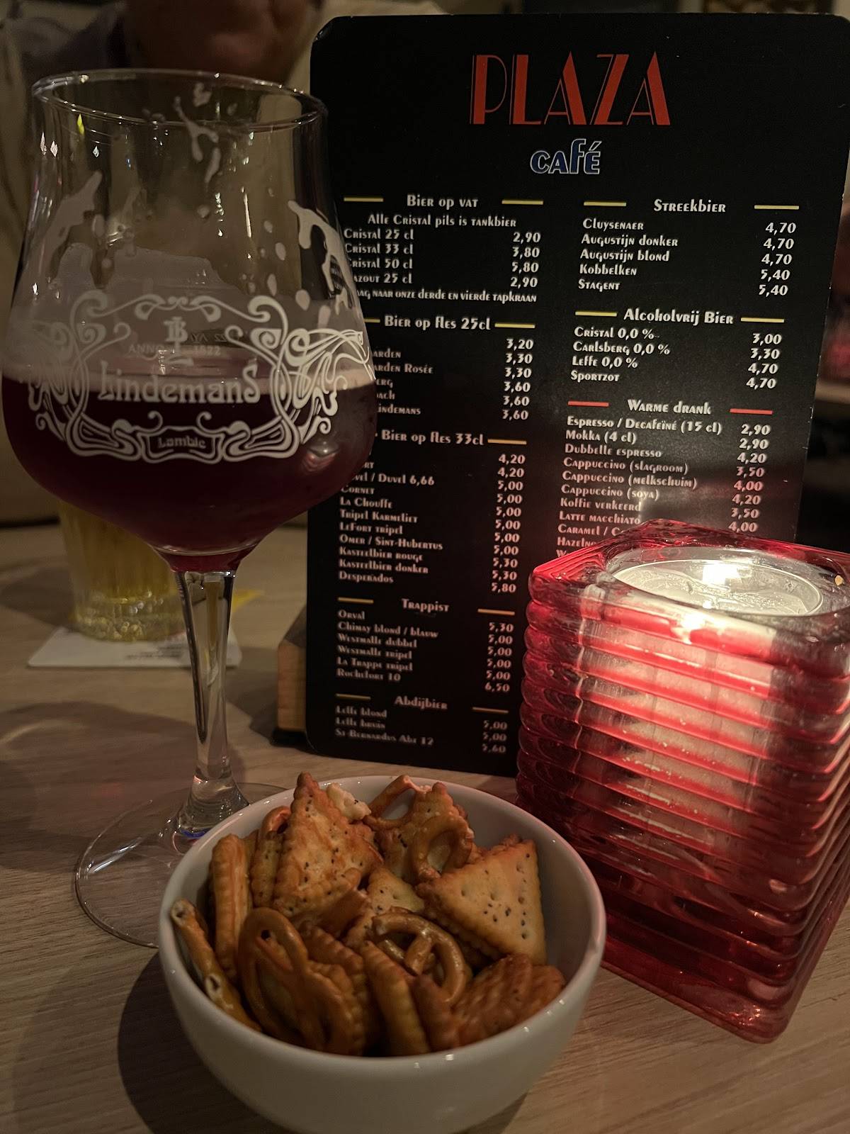 Menu at Plaza, Evergem