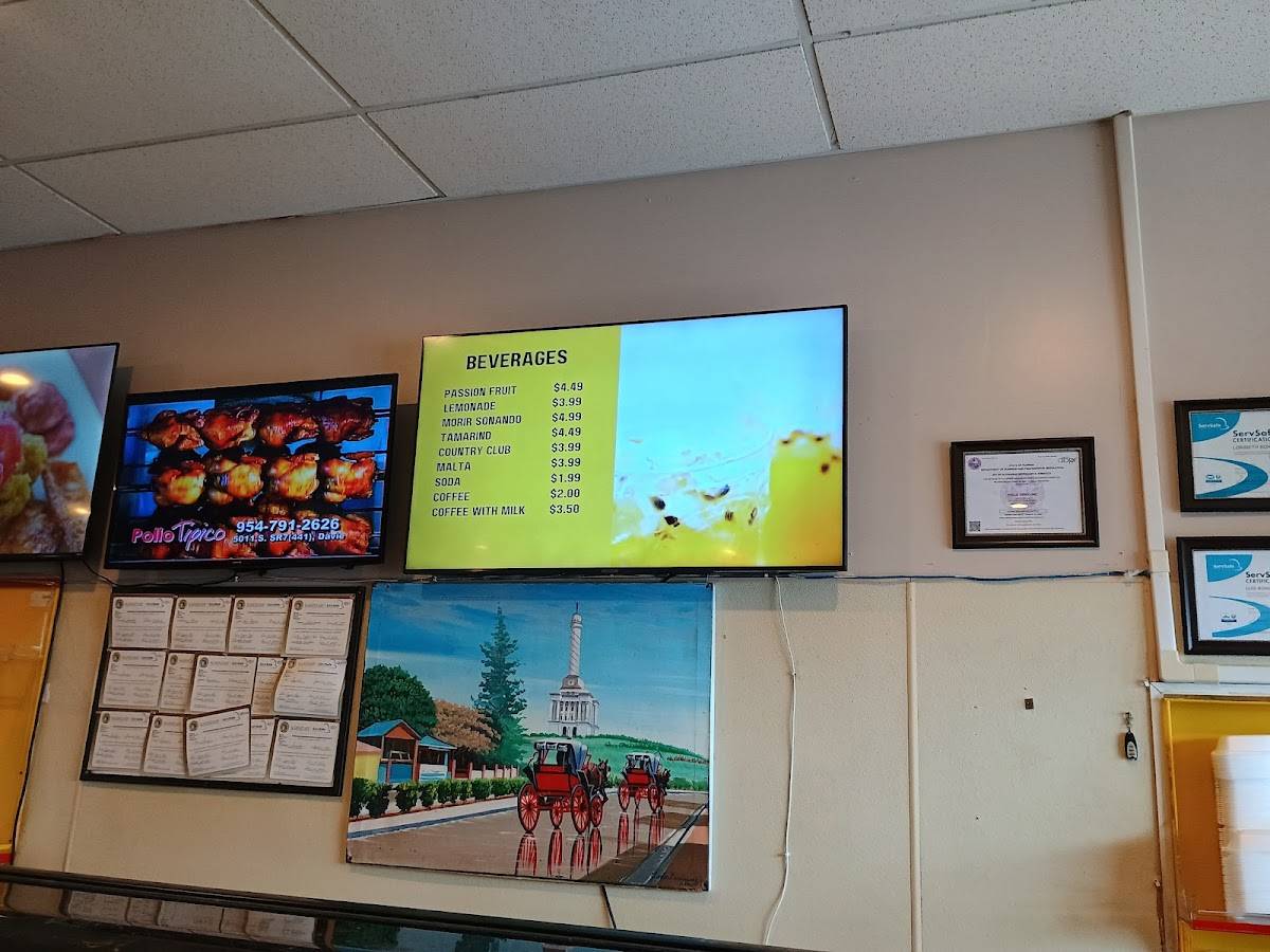 Menu at Pollo Tipico restaurant, Davie, FL-7
