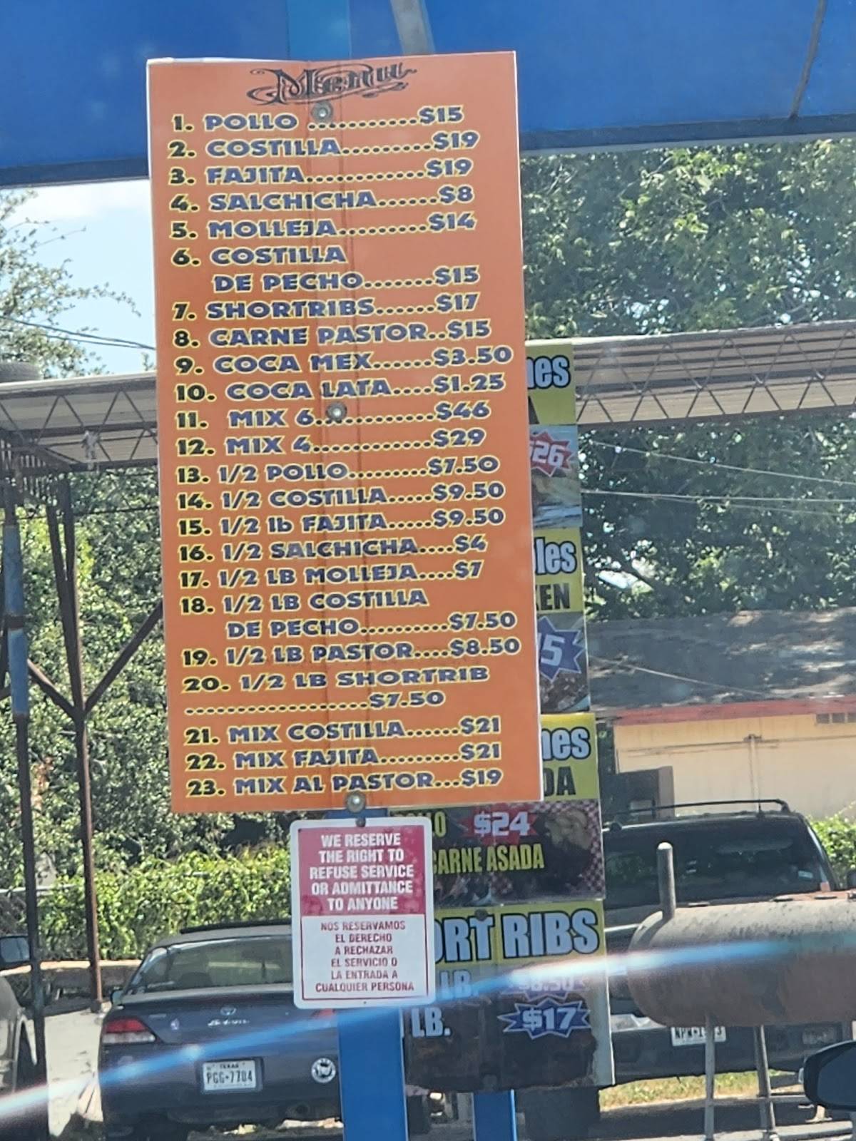 Menu at Pollos Asados El Tio Roy restaurant, Donna