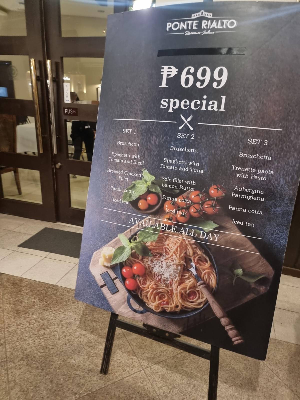 Menu at Ponte Rialto Venice Grand Canal Mall restaurant, Taguig, A122 ...