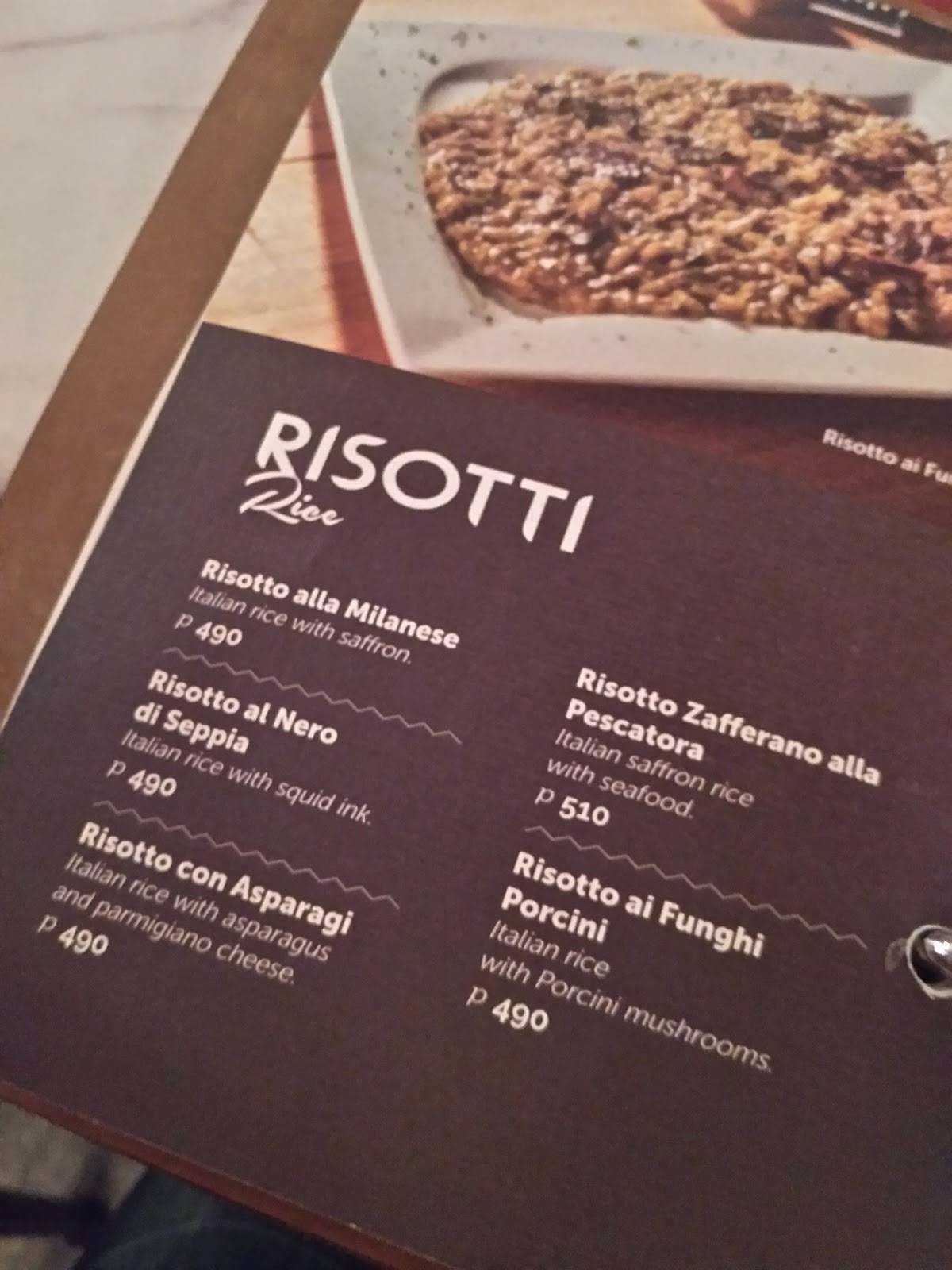 Menu at Ponte Rialto Venice Grand Canal Mall restaurant, Taguig, A122 ...