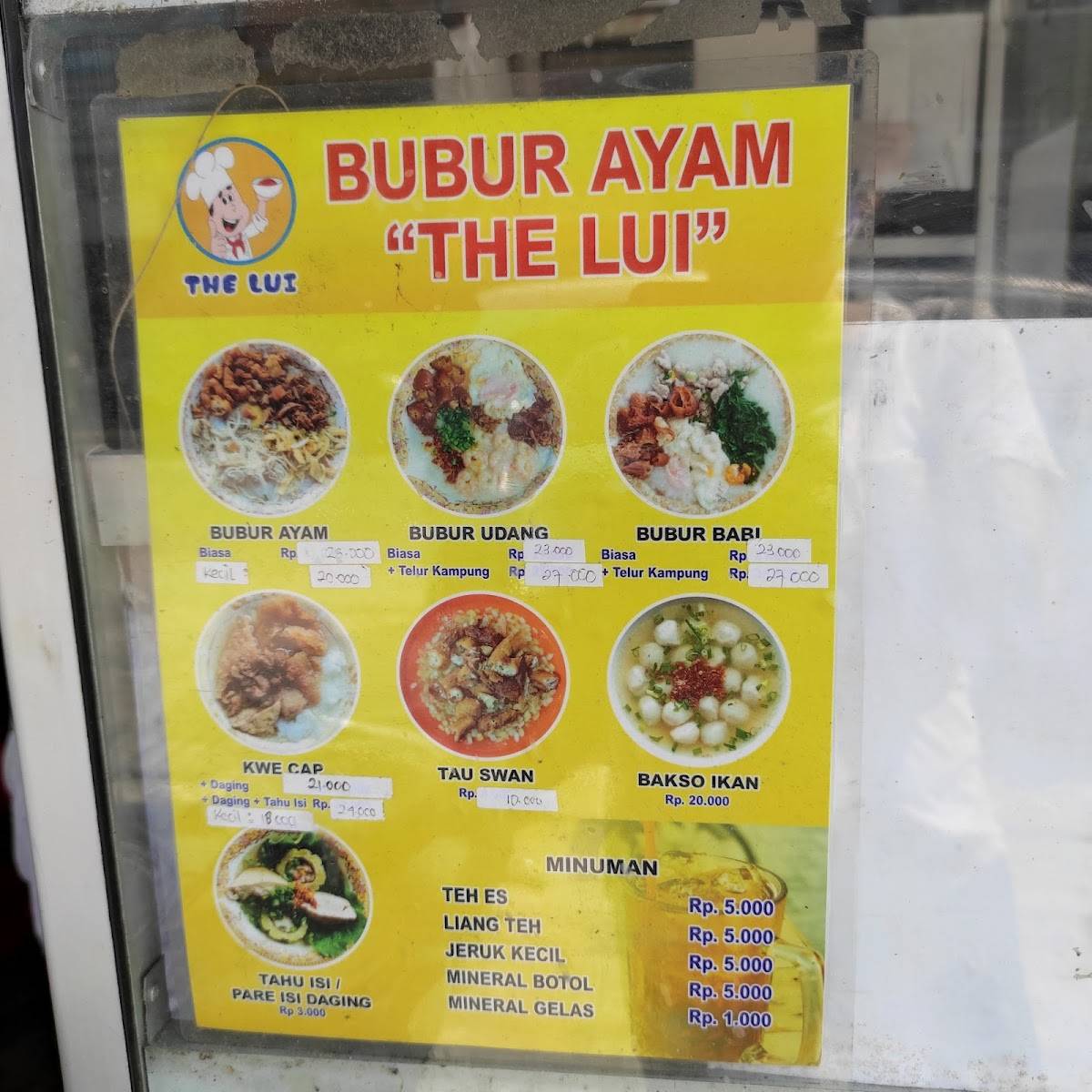 Menu at Bubur Ayam The Lui restaurant, Pontianak