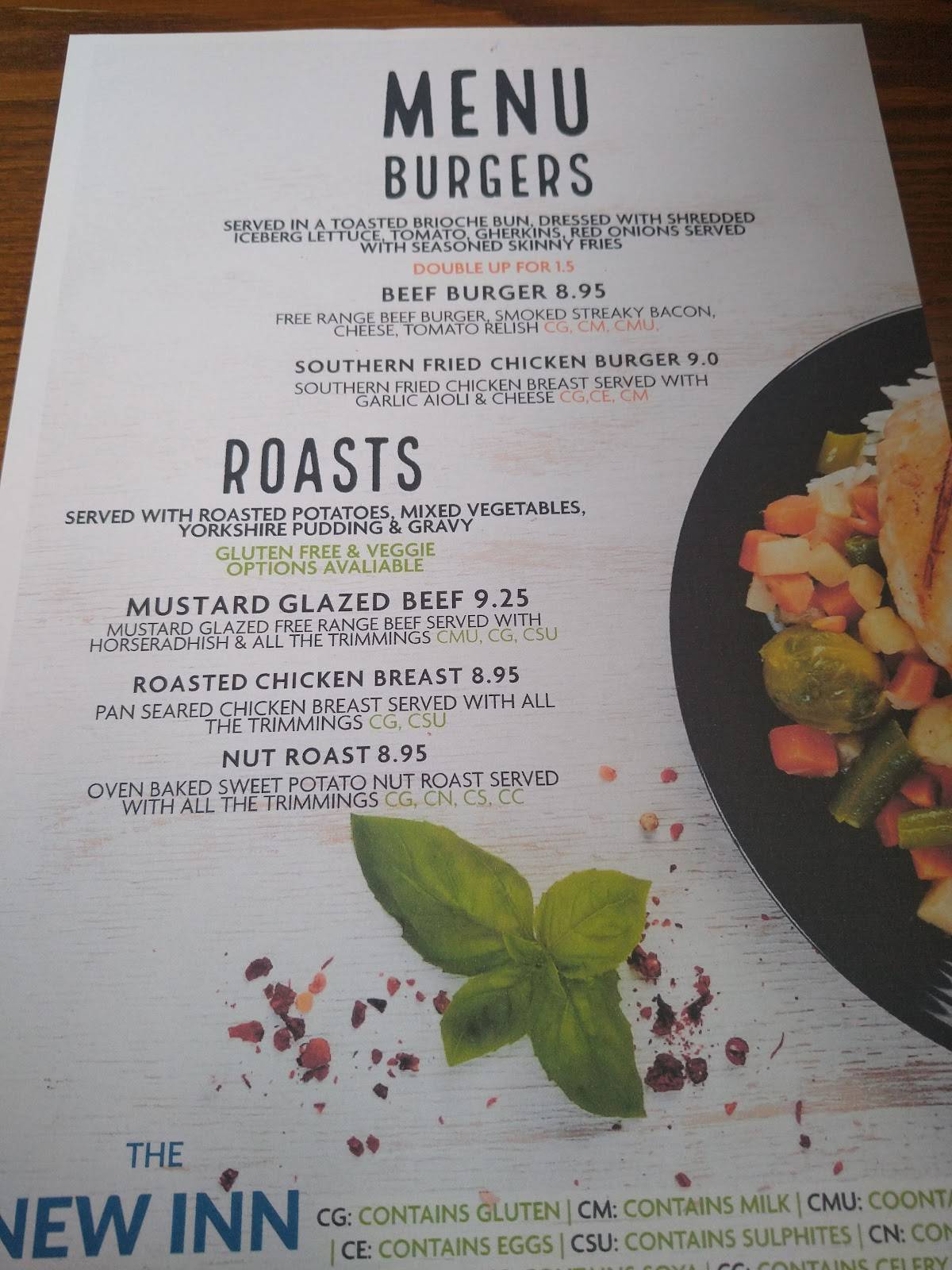 Menu at The New Inn pub & bar, Poole