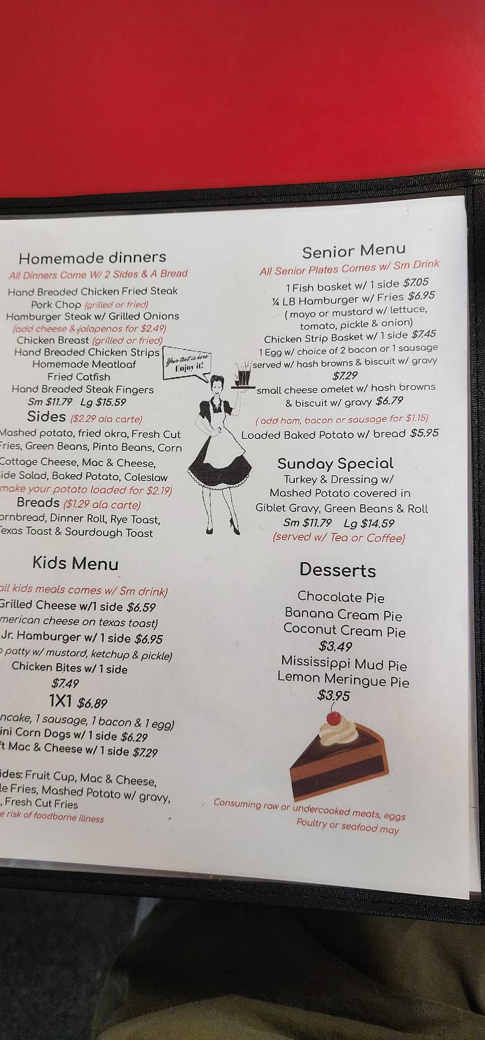 Menu at Poor Girls Cafe, Sulphur, 905 W Broadway Ave