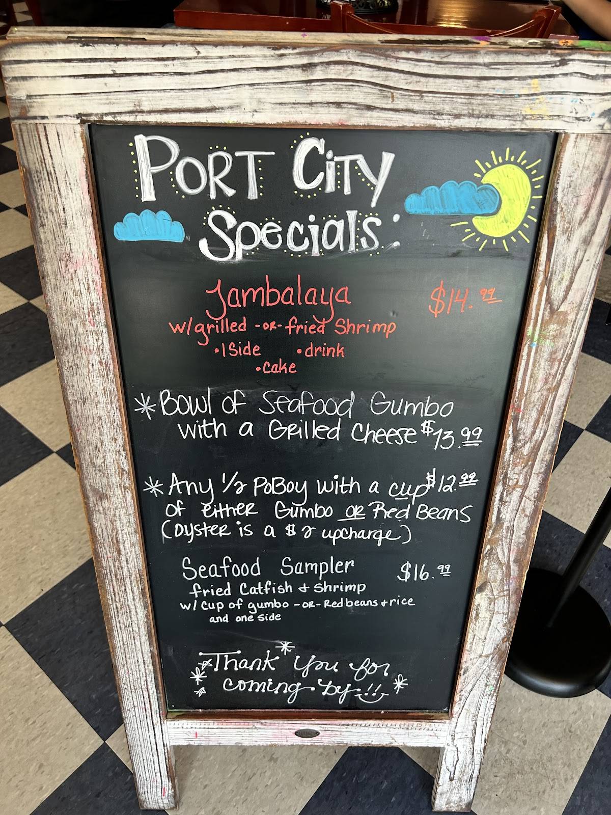 Menu at Port City Cafe, Biloxi, Pass Rd ste a