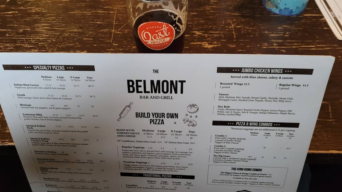 Menu at The Belmont Port Colborne restaurant, Port Colborne