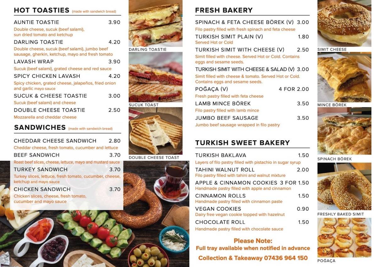 Menu at Portal Cafe, Glasgow