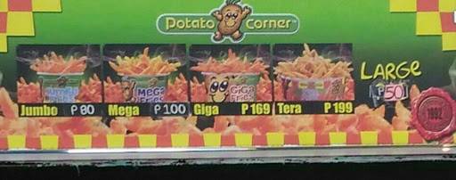 Carta del pub y bar Potato Corner, Tanauan