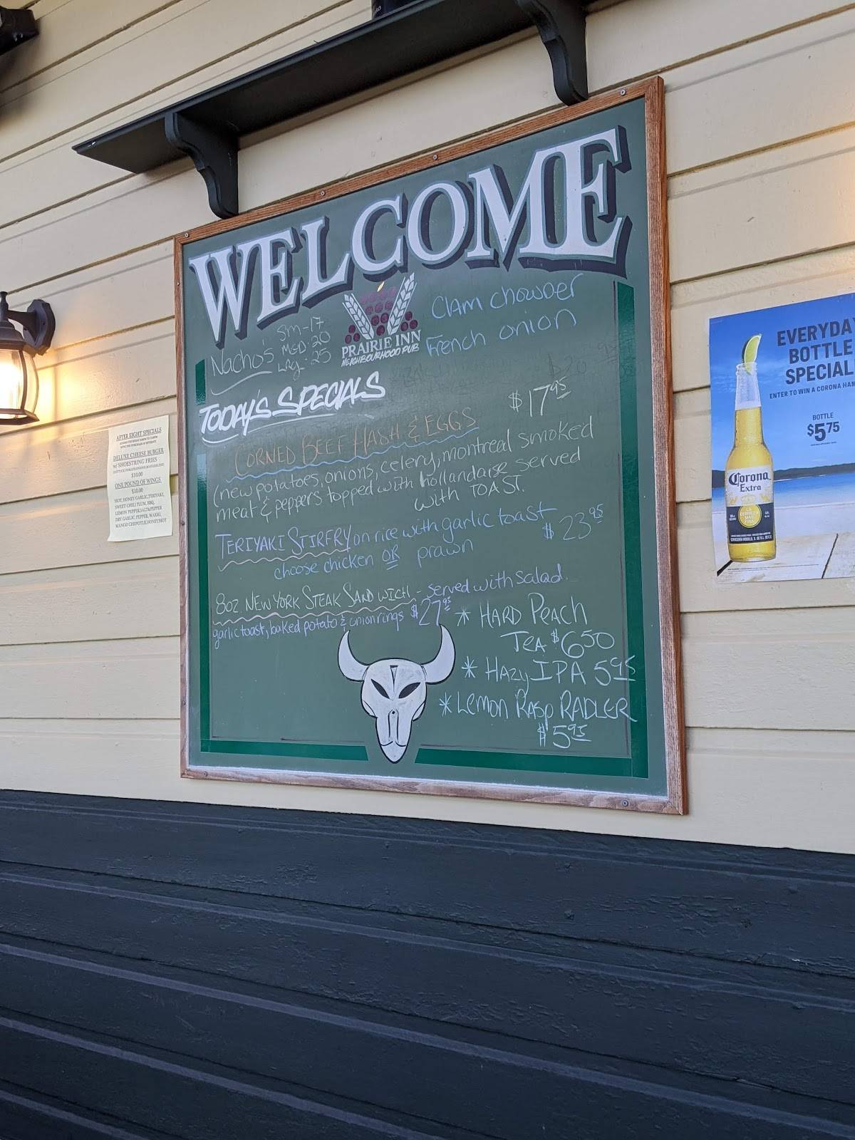 Menu at Prairie Inn Neighbourhood Pub, Saanichton