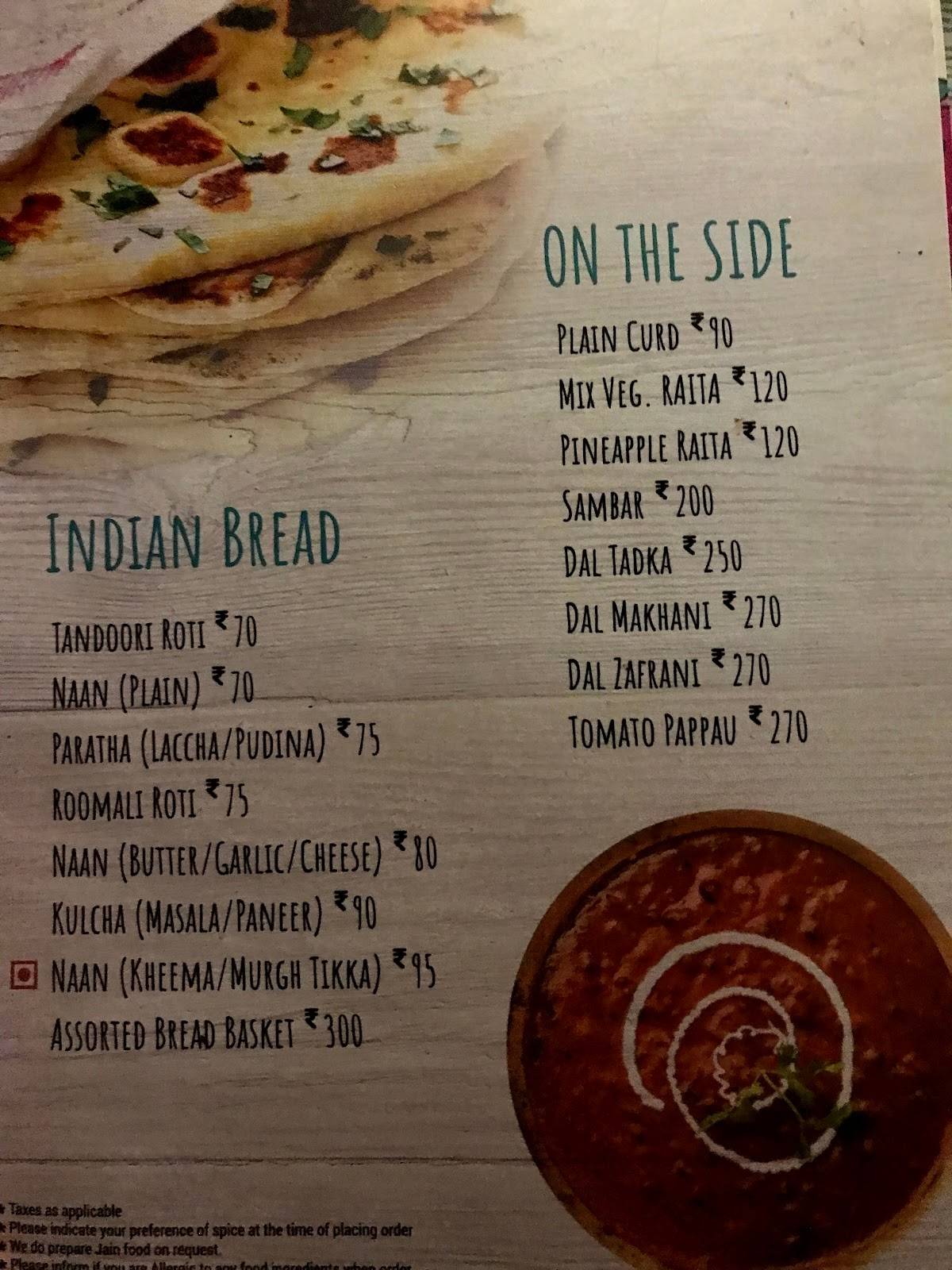 Menu at Prakruta Restaurant - Aalankrita Resort & Spa, Hyderabad ...