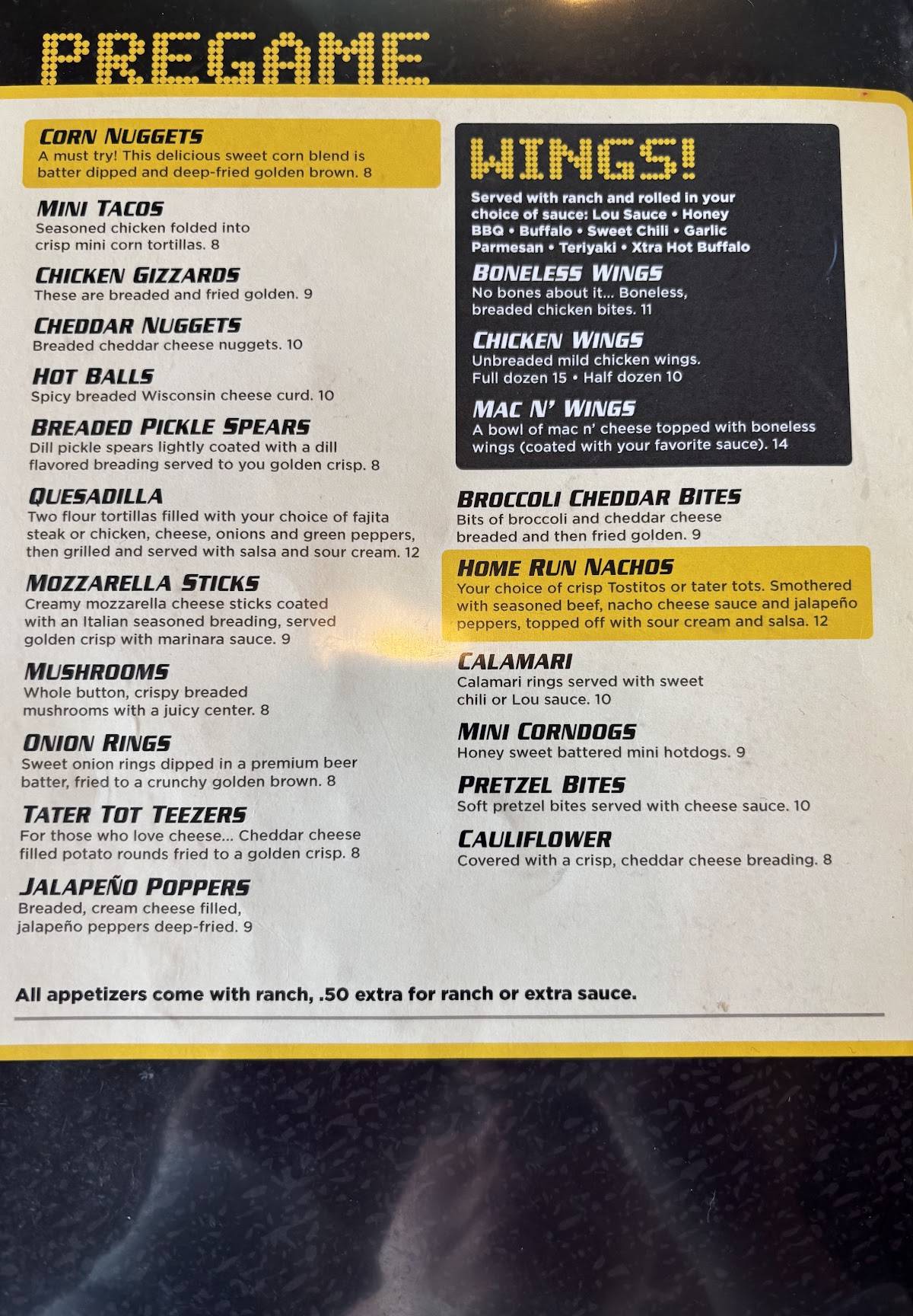 Menu at Press Box Grill & Bar, Mount Pleasant, W Washington St