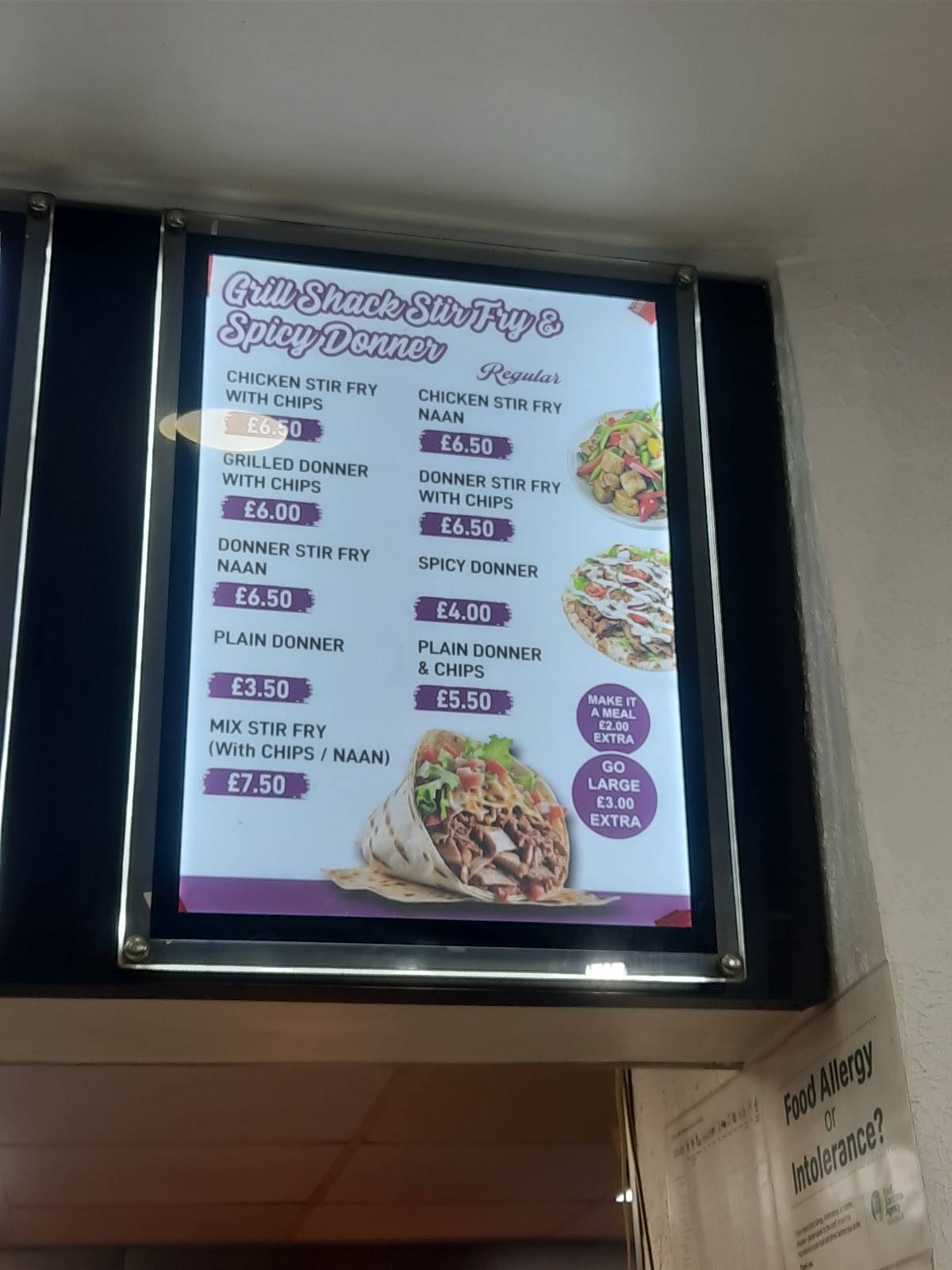 Menu at Grill Shack restaurant, Preston, 172 Deepdale Rd