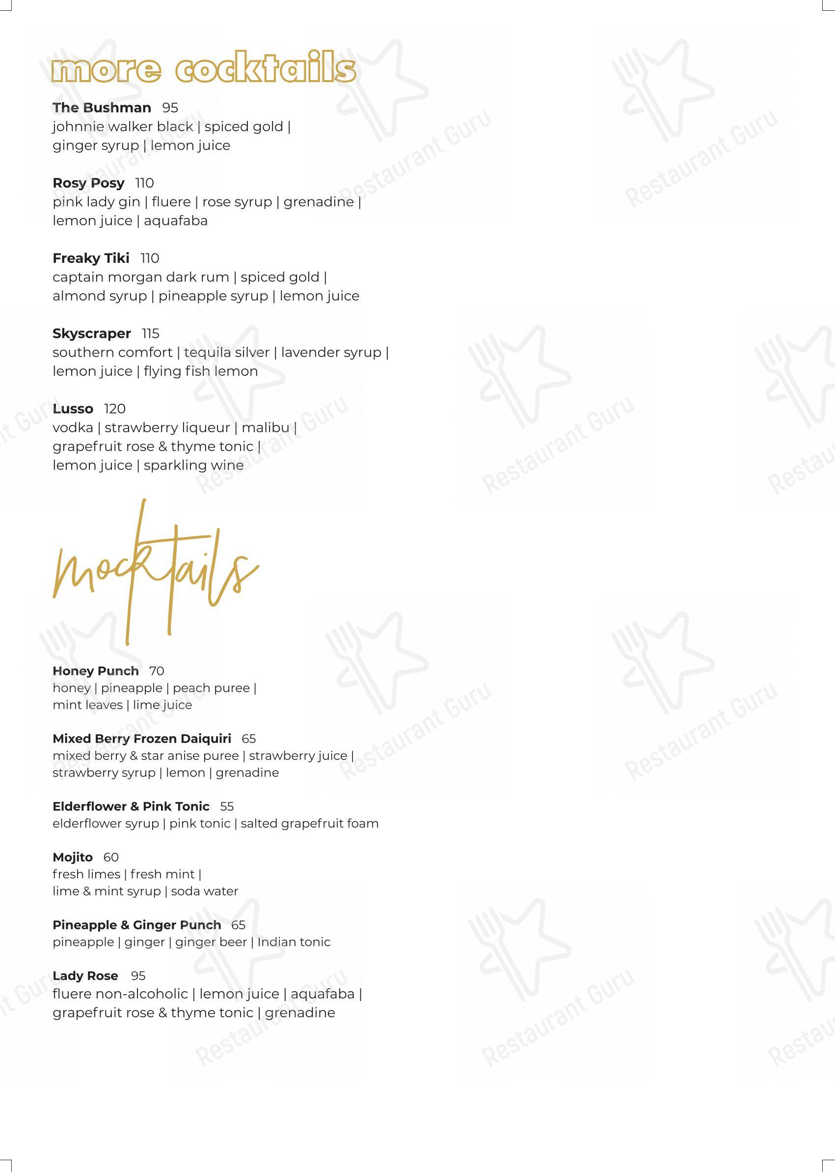 Menu at Wood & Fire restaurant, Pretoria, Veale St