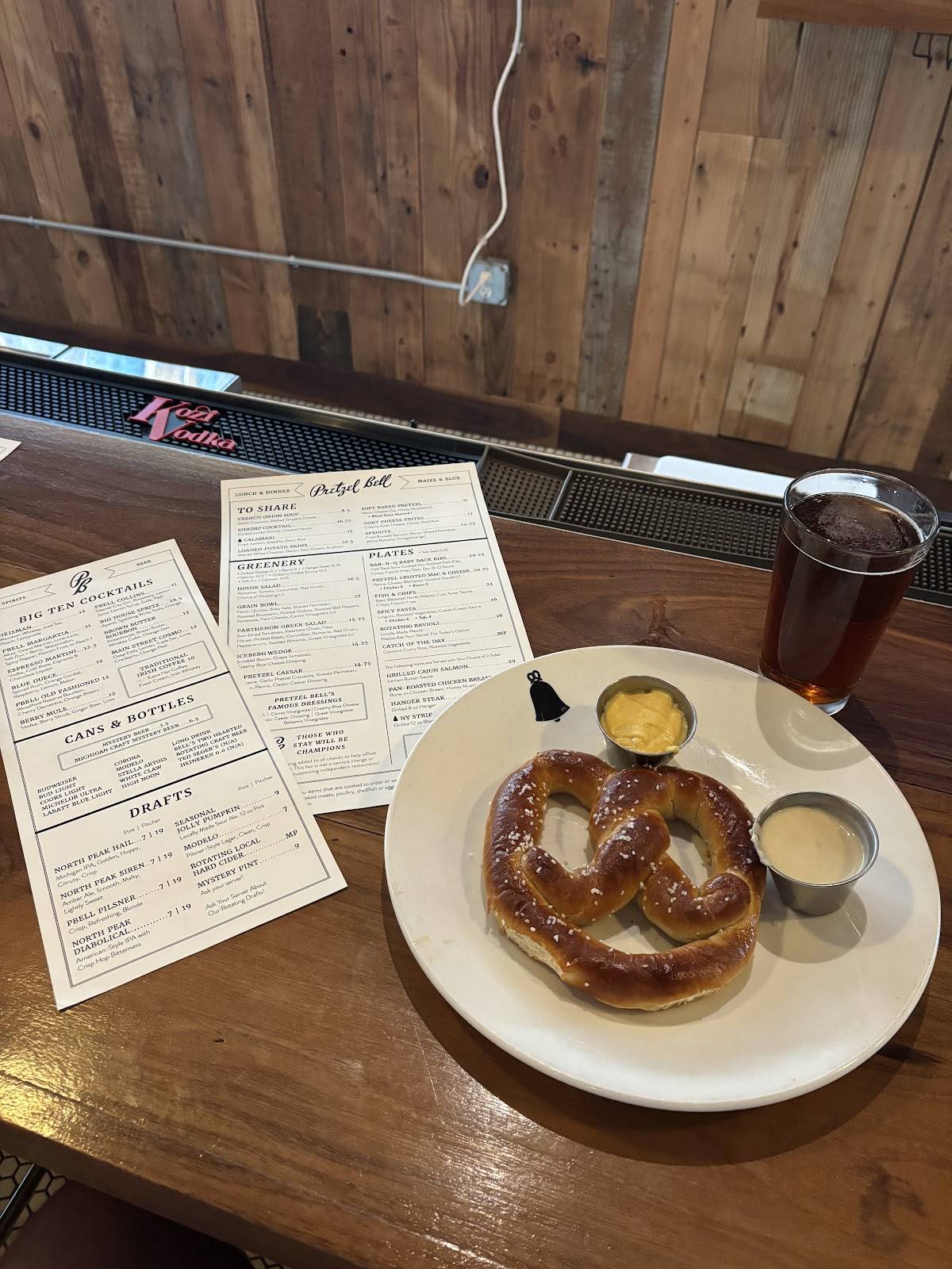 Menu at Pretzel Bell pub & bar, Ann Arbor