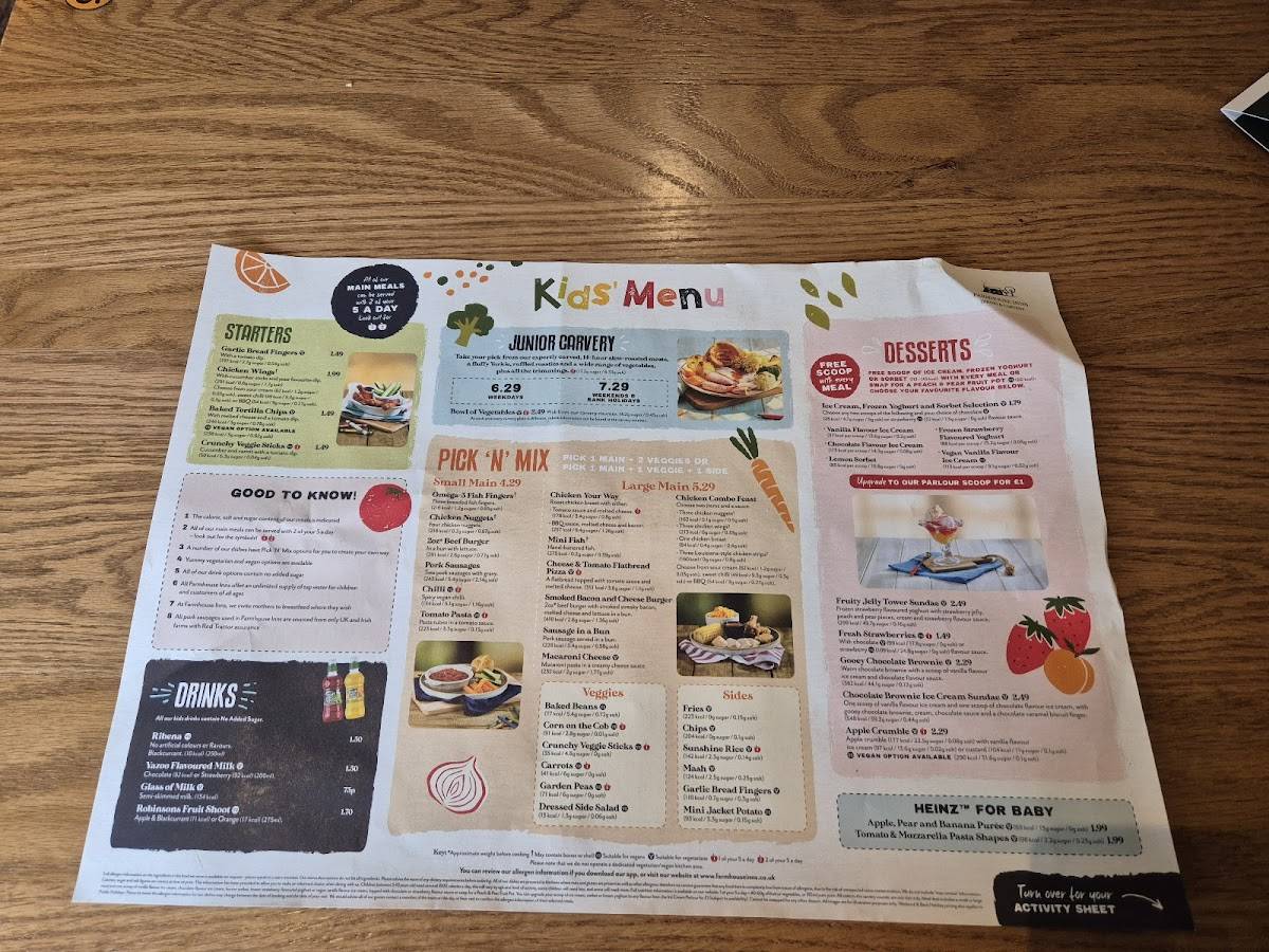 Menu at Beechwood Farm - Farmhouse Inns pub & bar, Grimsby, Village Wy