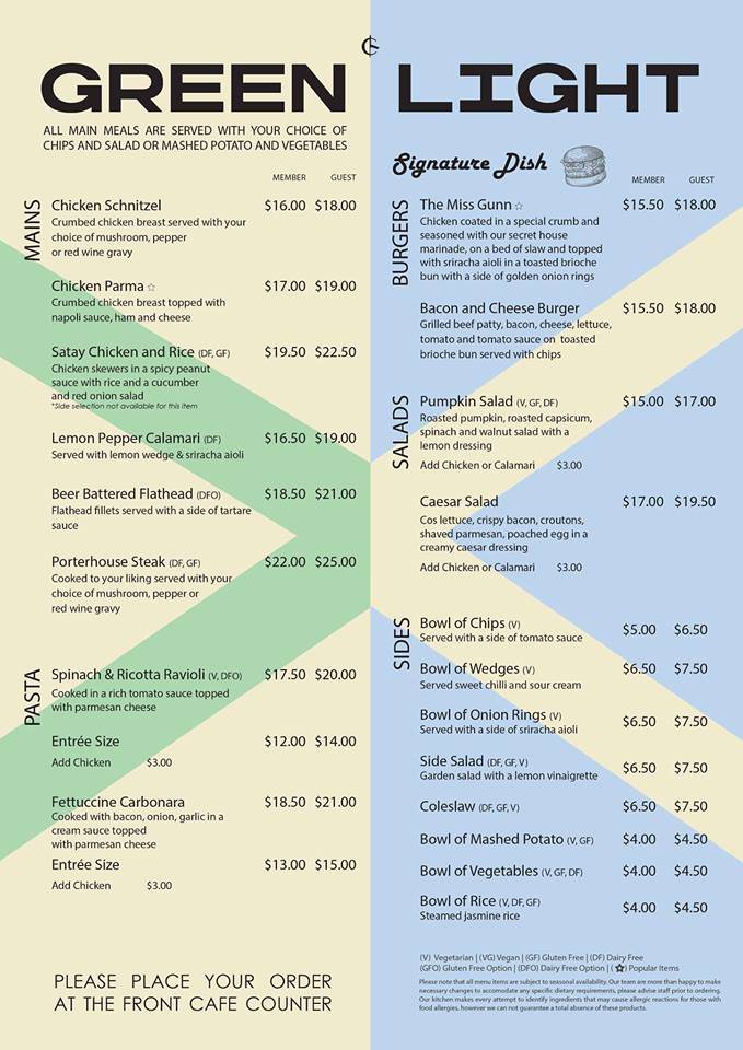 Menu at Clocks at Flinders pub & bar, Melbourne