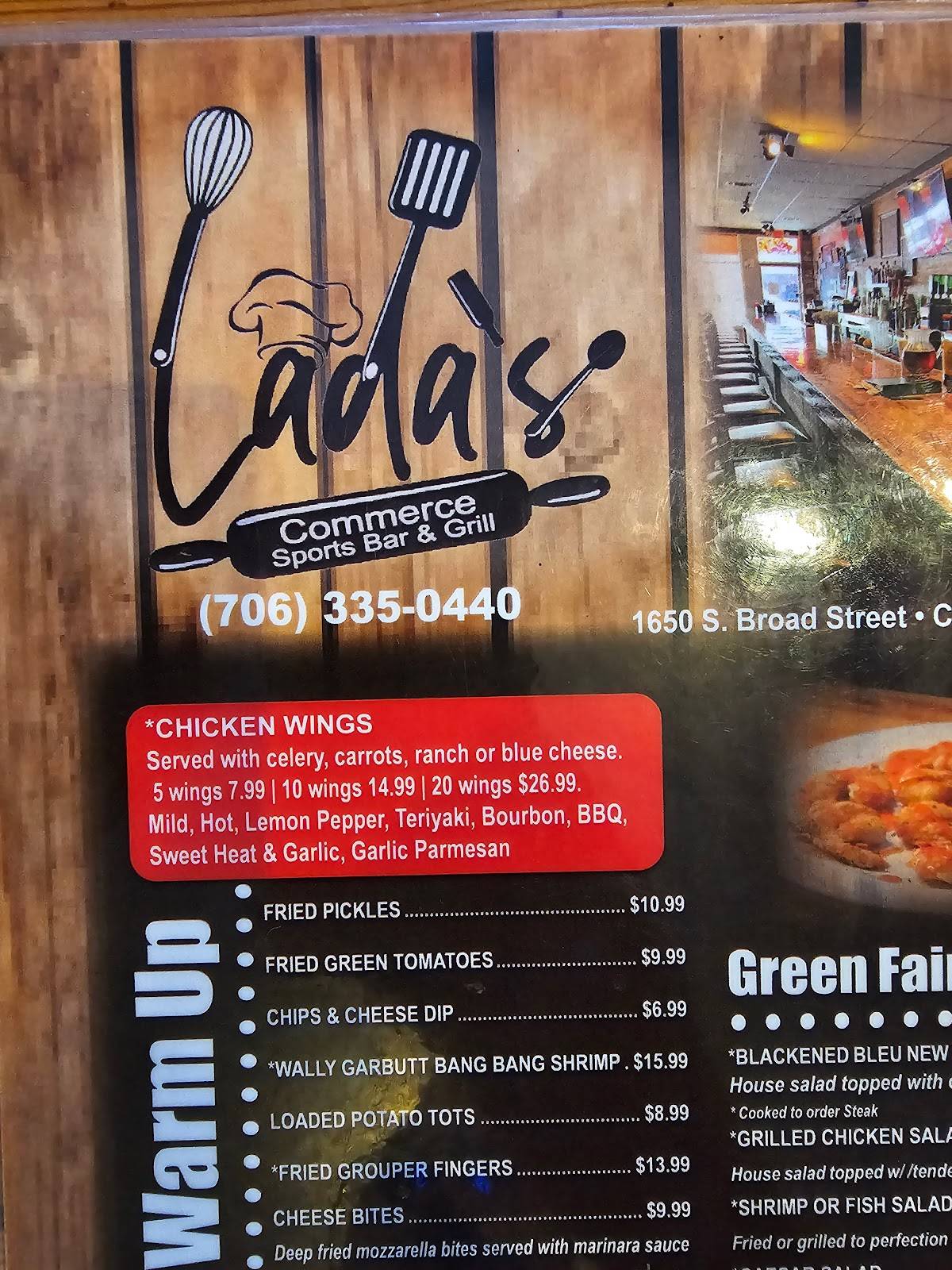 Menu at Commerce Sports Bar and Grill, Commerce
