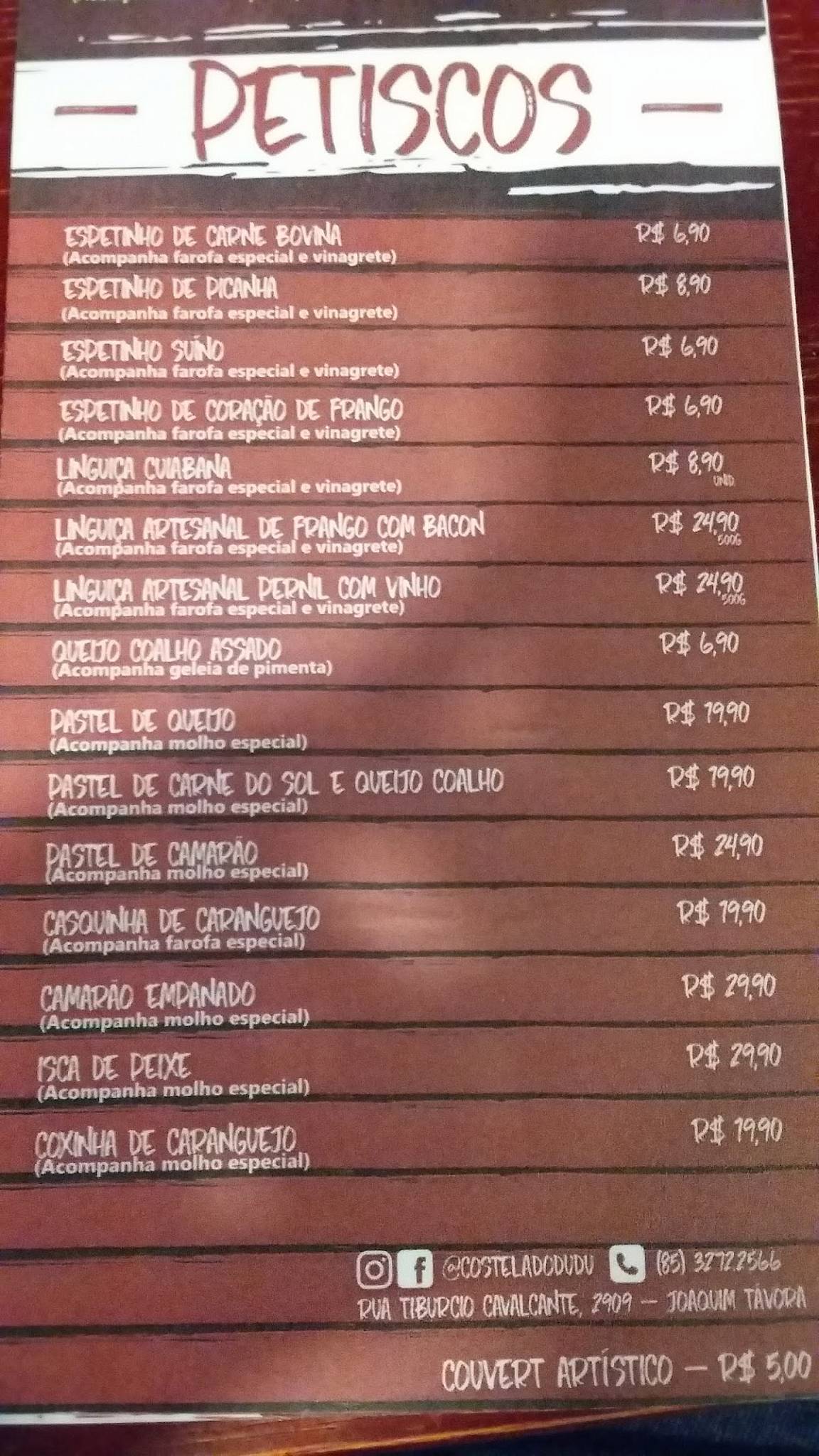 Menu em Costela do Dudu pub & Bar, Fortaleza