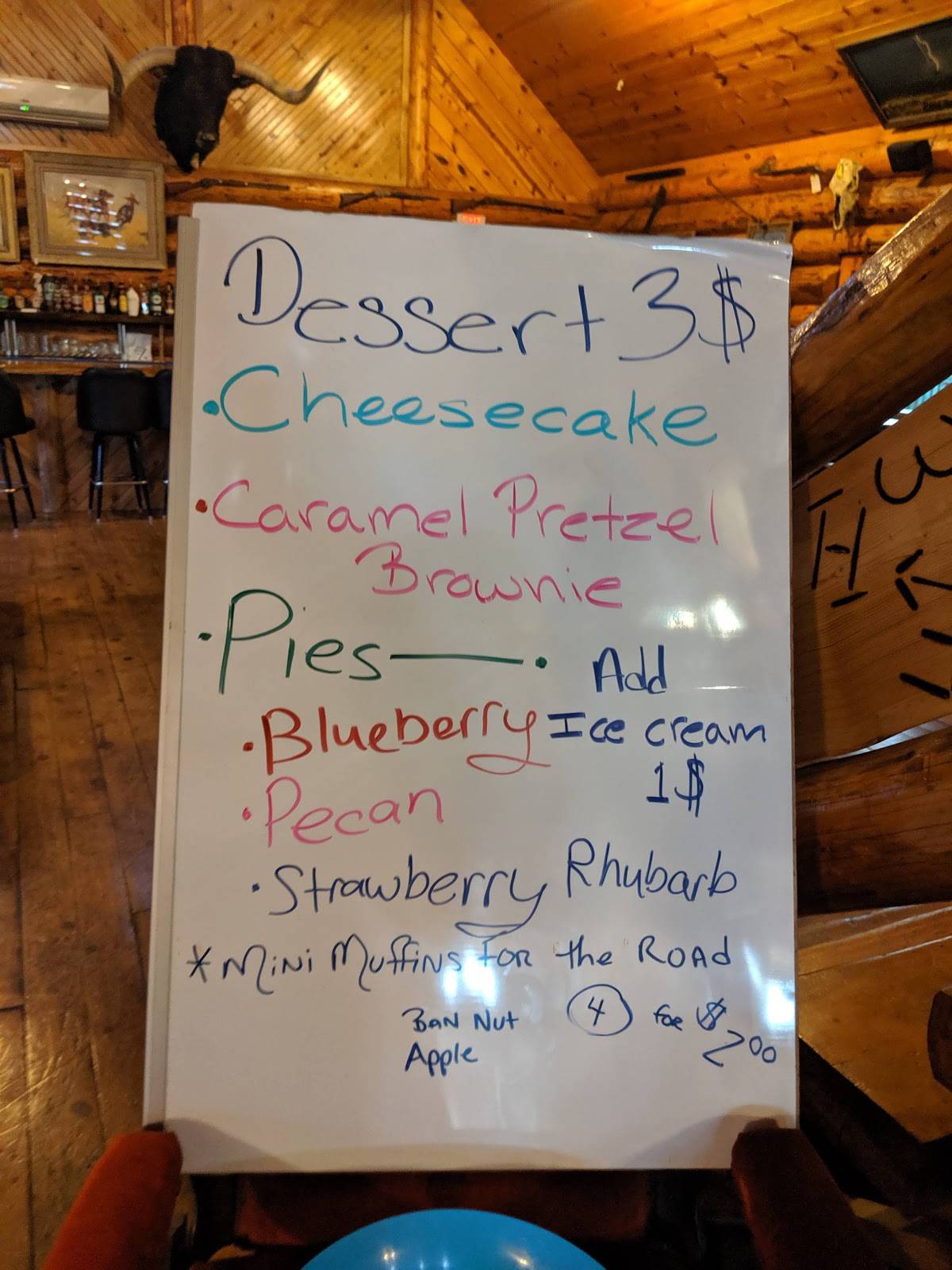 Menu at The Diamond Bar at Devils Tower, Devils Tower