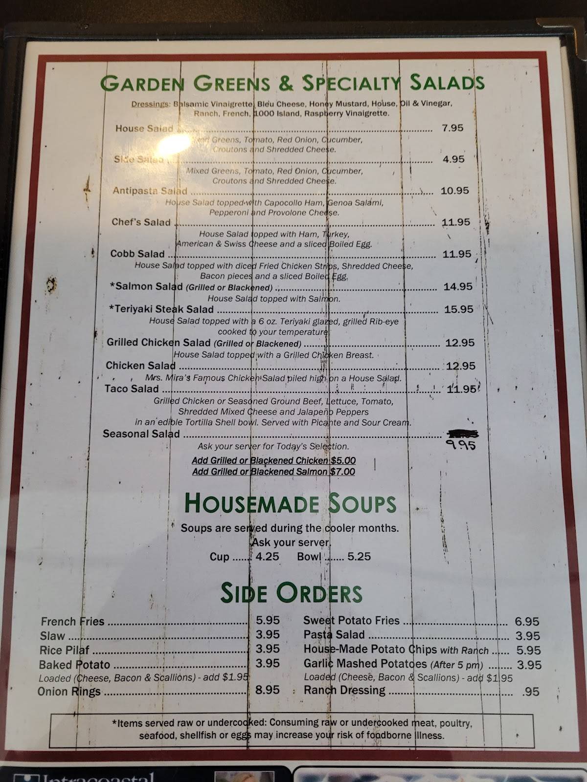 Menu at Duffer's Bar & Grill, Shallotte