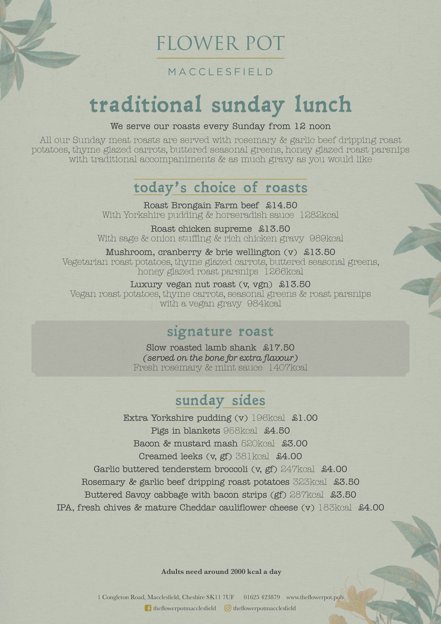 Menu at Flower Pot, Macclesfield pub & bar, Macclesfield, 1 Congleton Rd